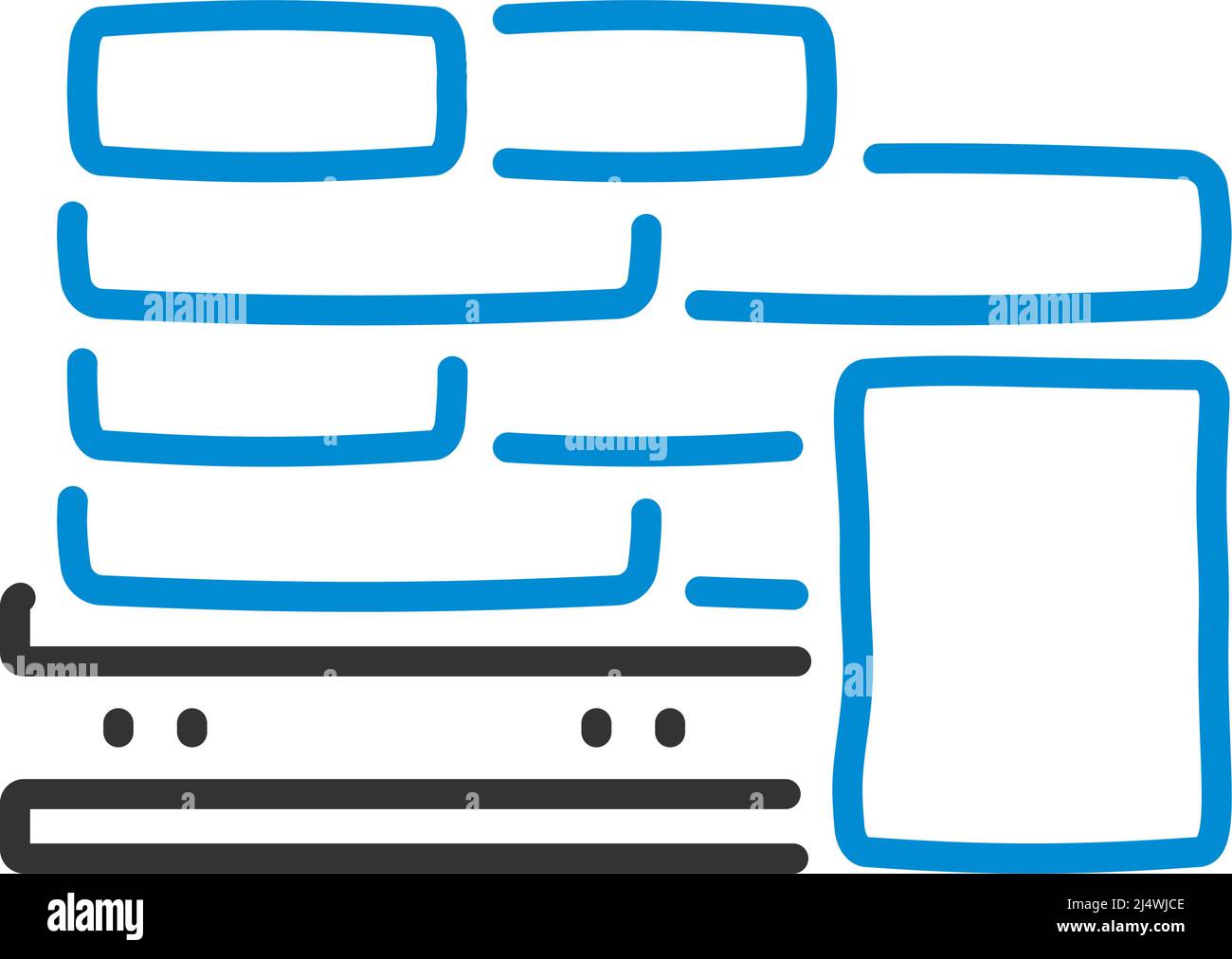 Palette With Plaster Bags Icon. Bold outline design with editable stroke width. Vector ...