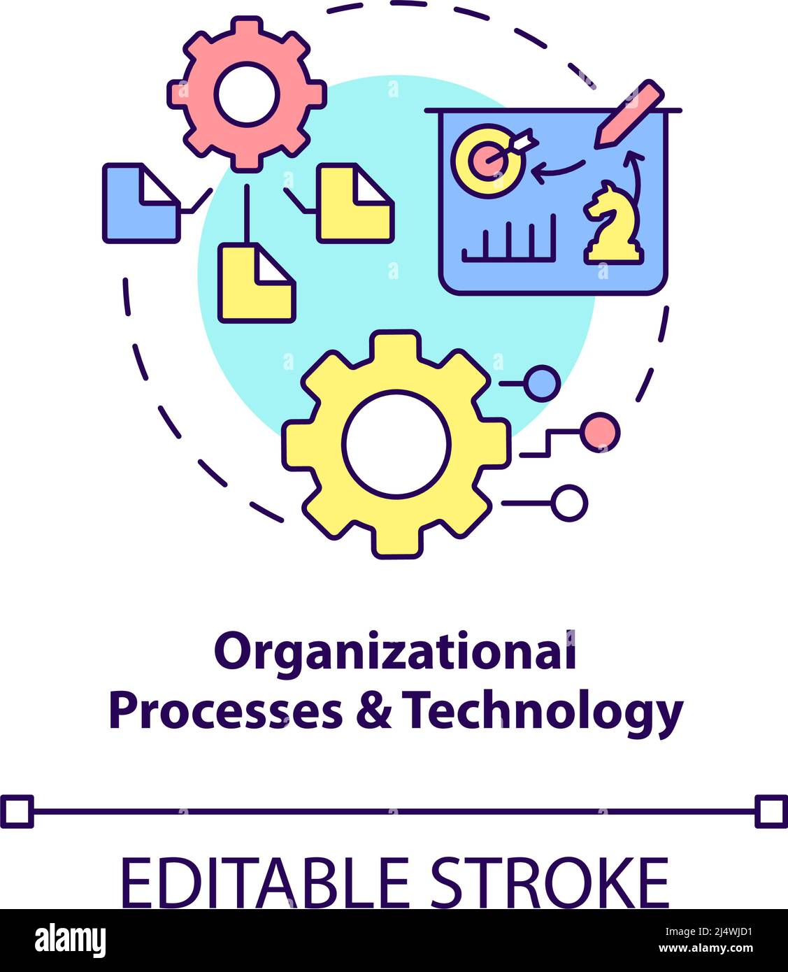 Organizational processes and technology concept icon Stock Vector Image ...