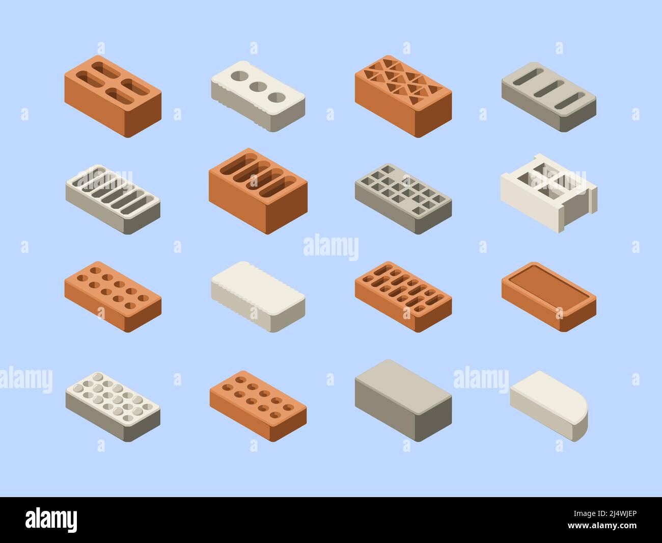 Bricks set. 3d materials for construction houses tools for buildings ...