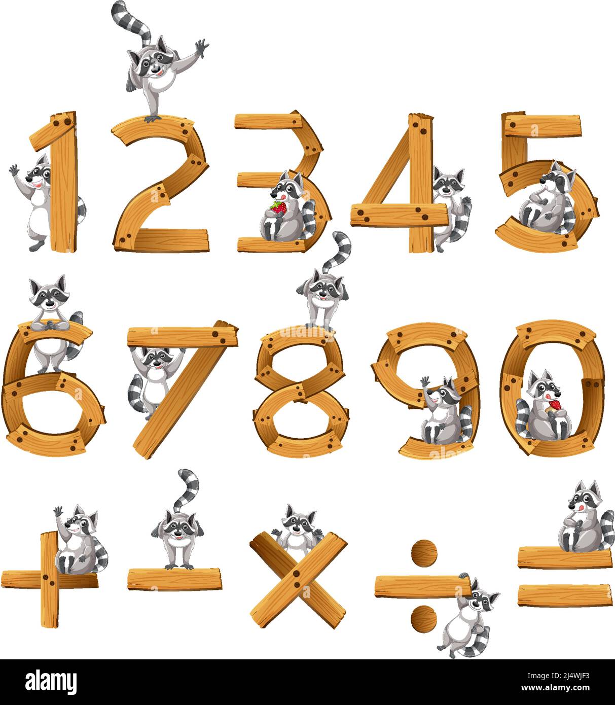 Number 0 to 9 with math symbols illustration Stock Vector Image & Art ...