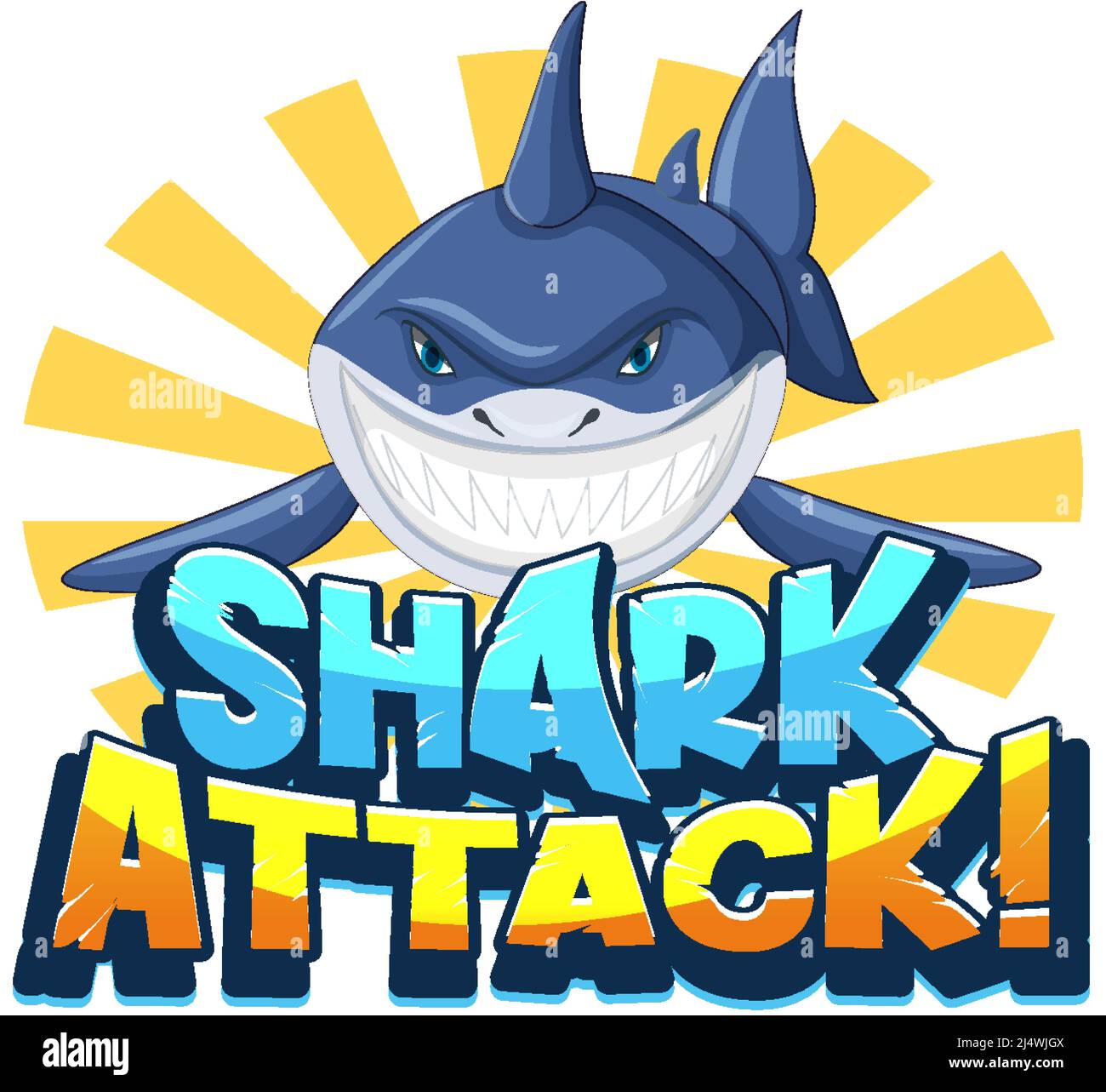Font design for shark attack illustration Stock Vector Image & Art - Alamy