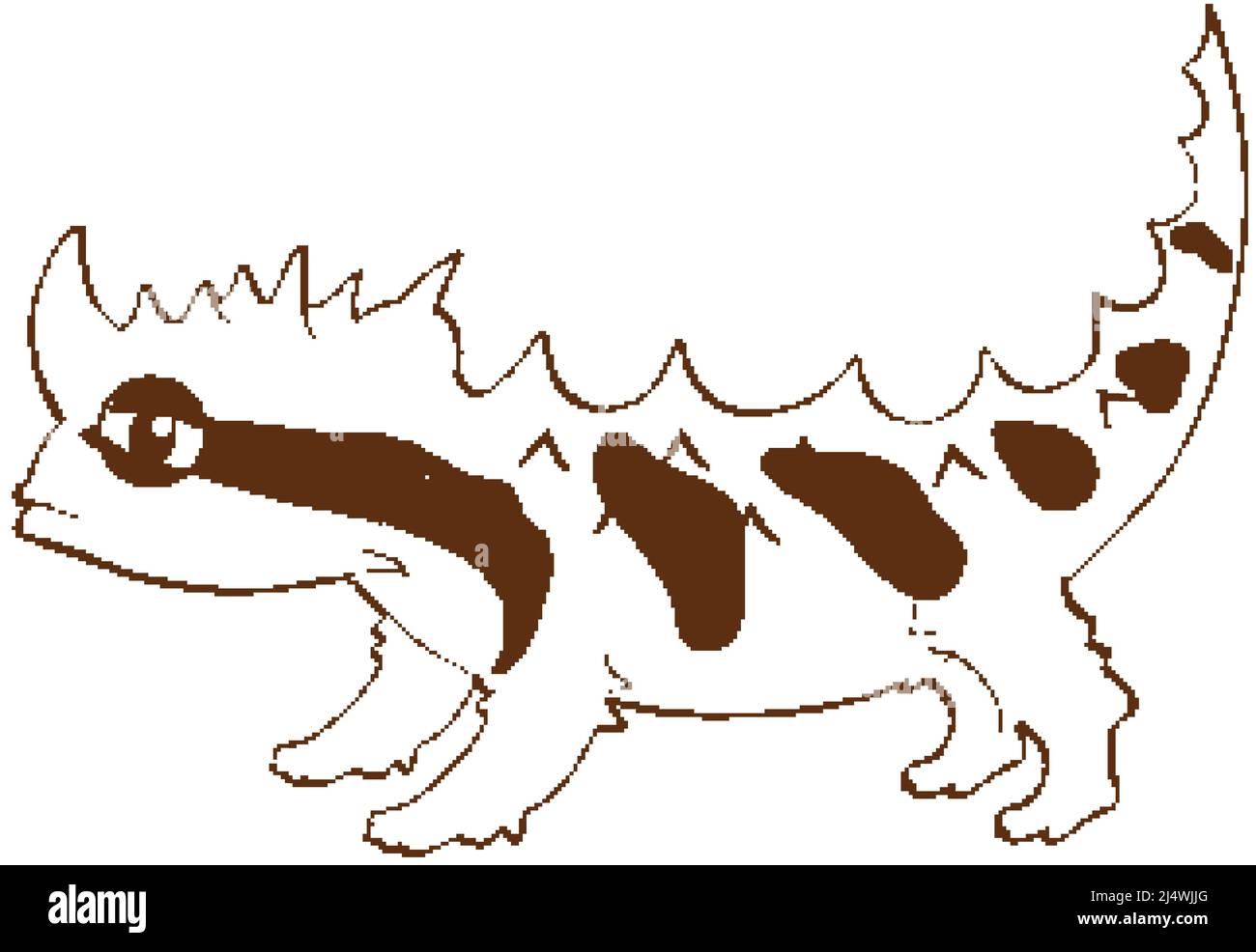 Thorny devil in doodle simple style on white background illustration ...