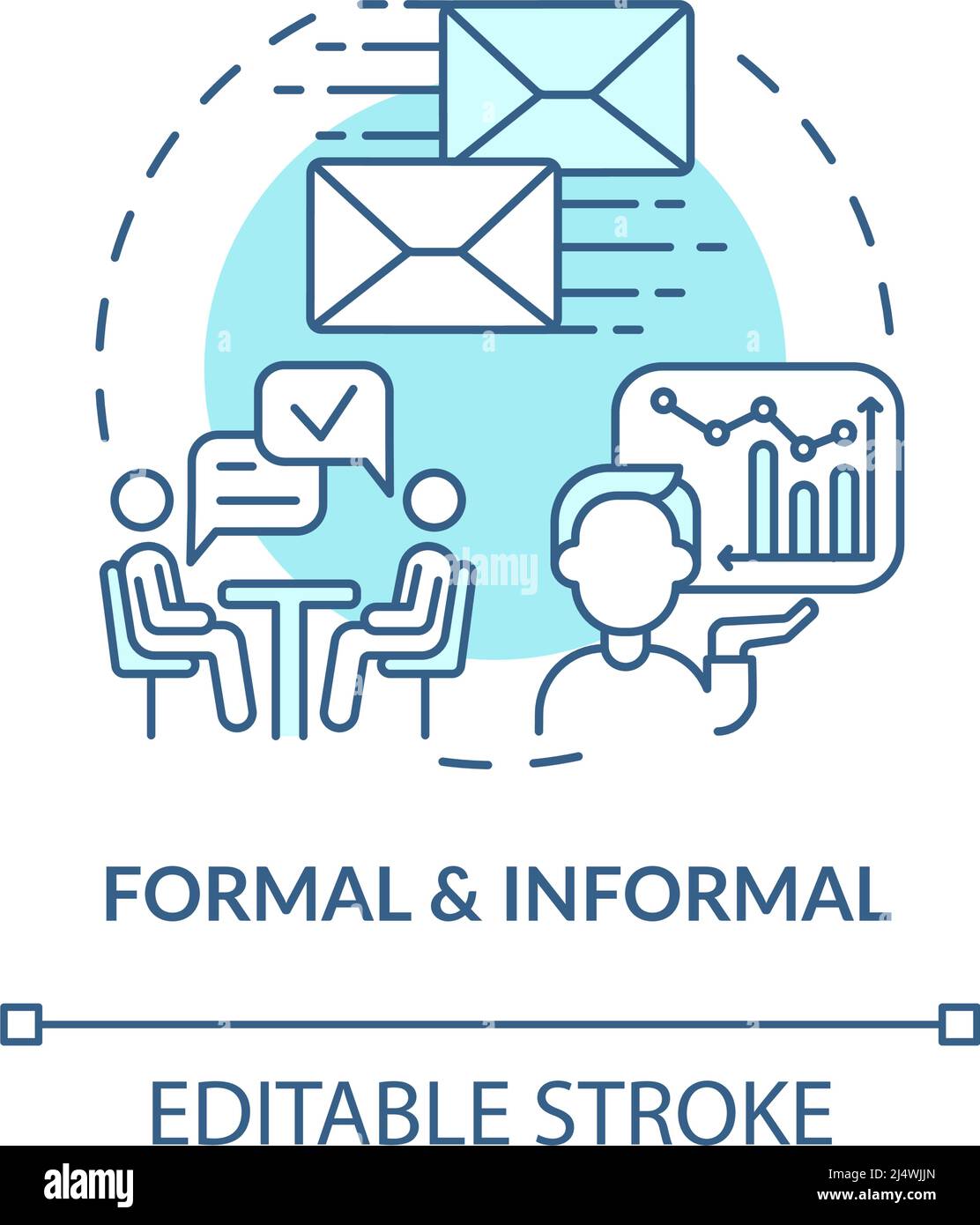 Formal and informal turquoise concept icon Stock Vector Image & Art - Alamy