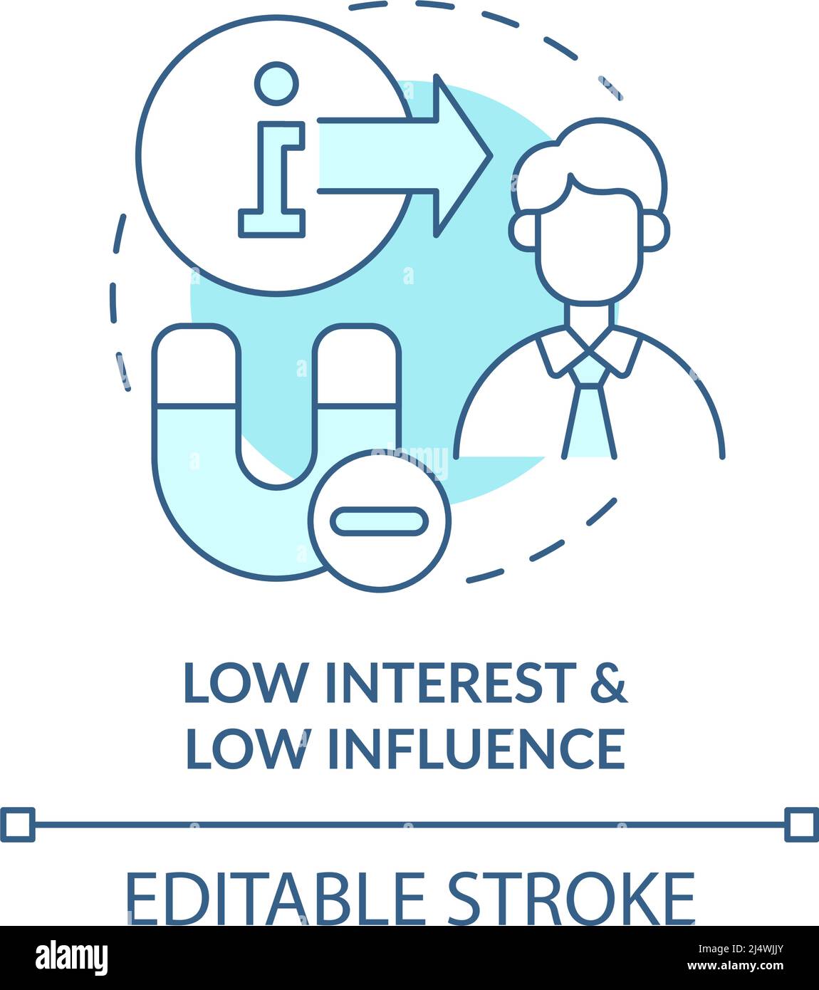 Low interest and low influence turquoise concept icon Stock Vector ...