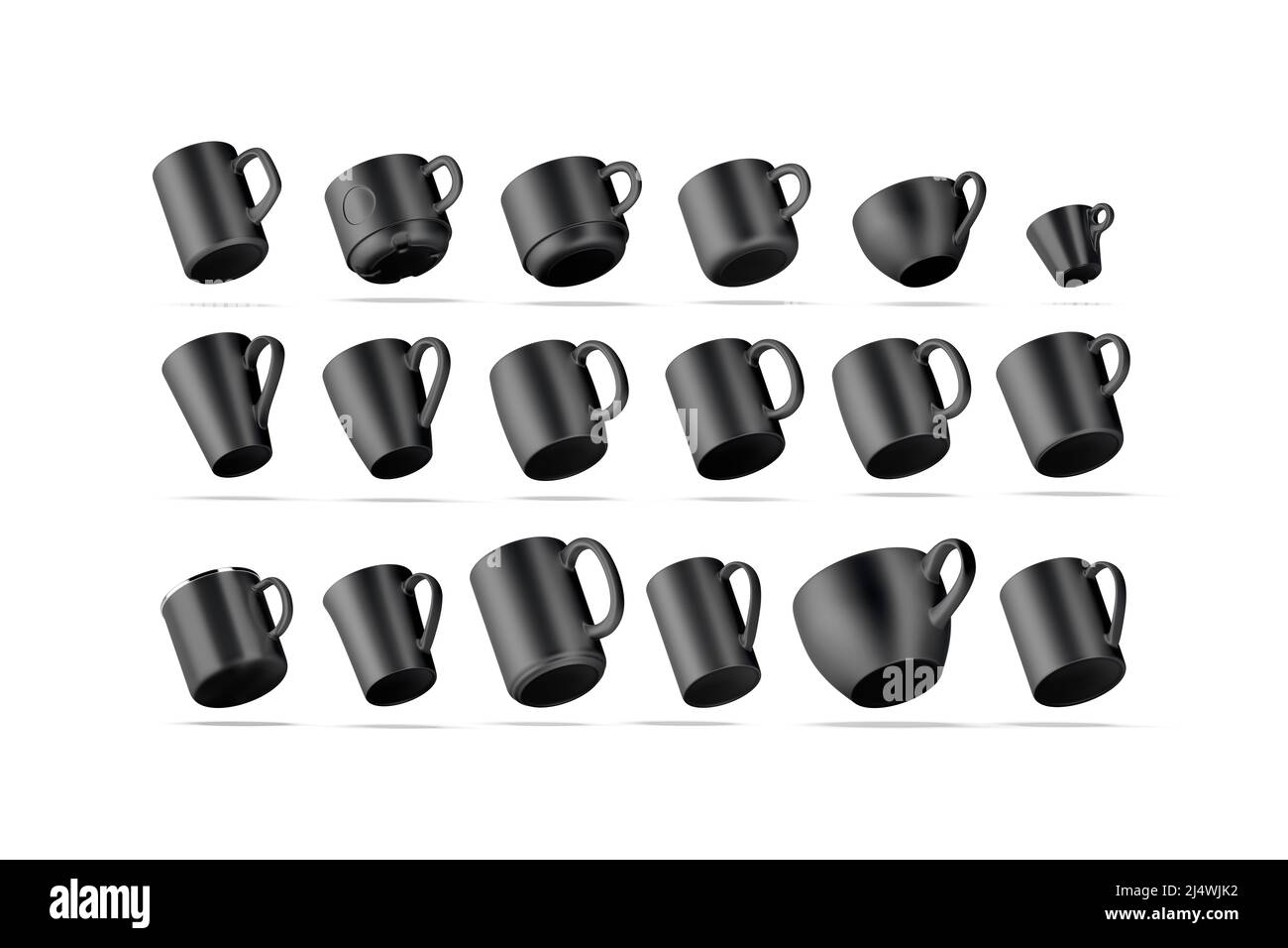 Blank black ceramic mug mock up, different types, no gravity Stock ... Blank black ceramic mug mock up, different types, no gravity Stock ...
