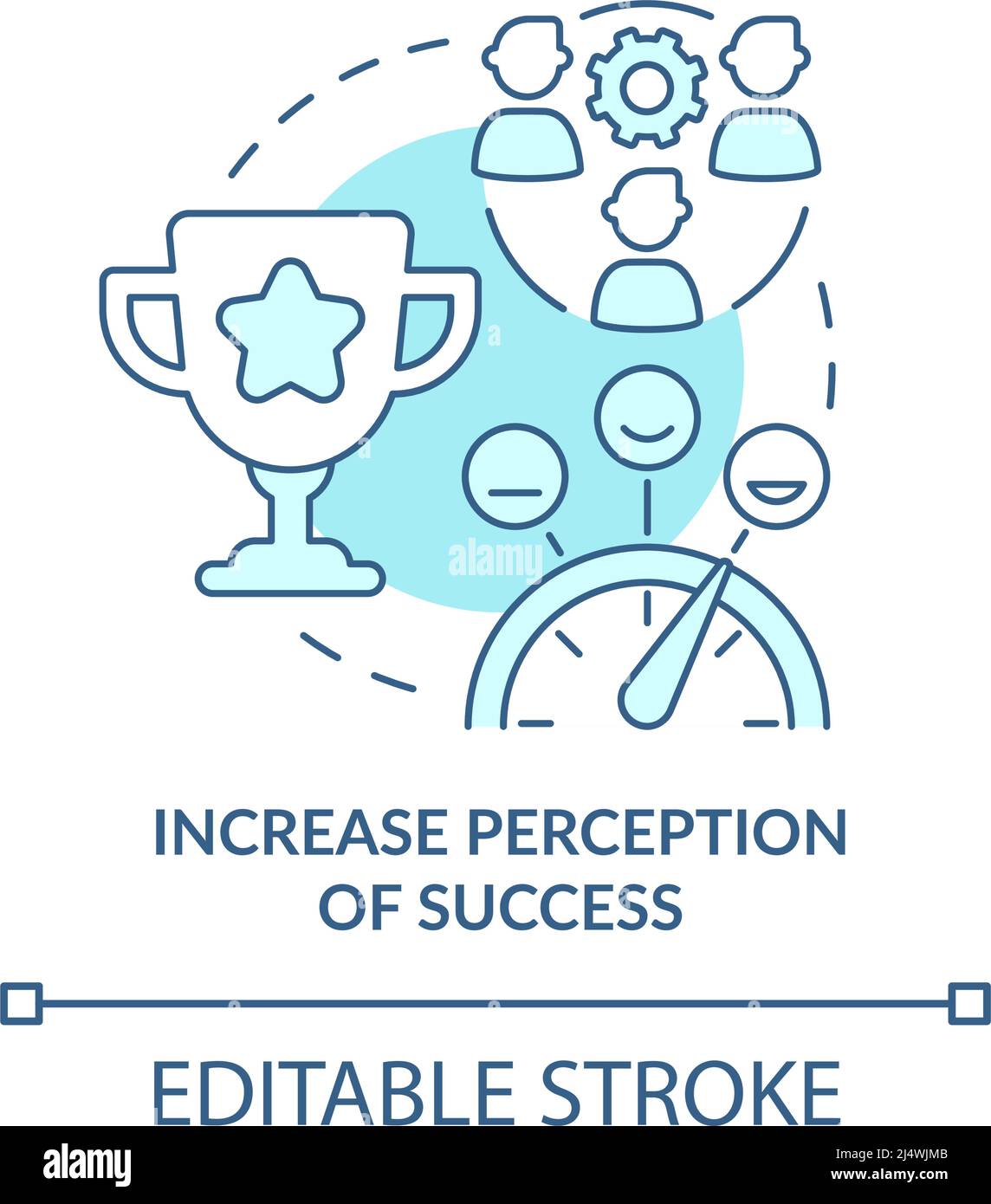 Increase perception of success turquoise concept icon Stock Vector Image & Art - Alamy