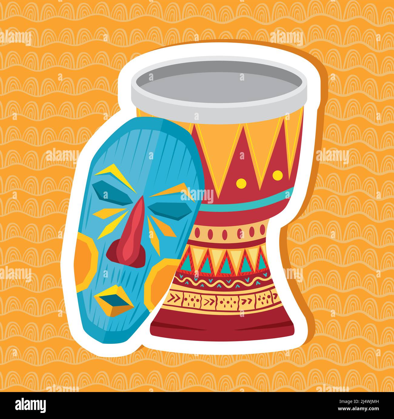 african mask and drum Stock Vector Image & Art - Alamy