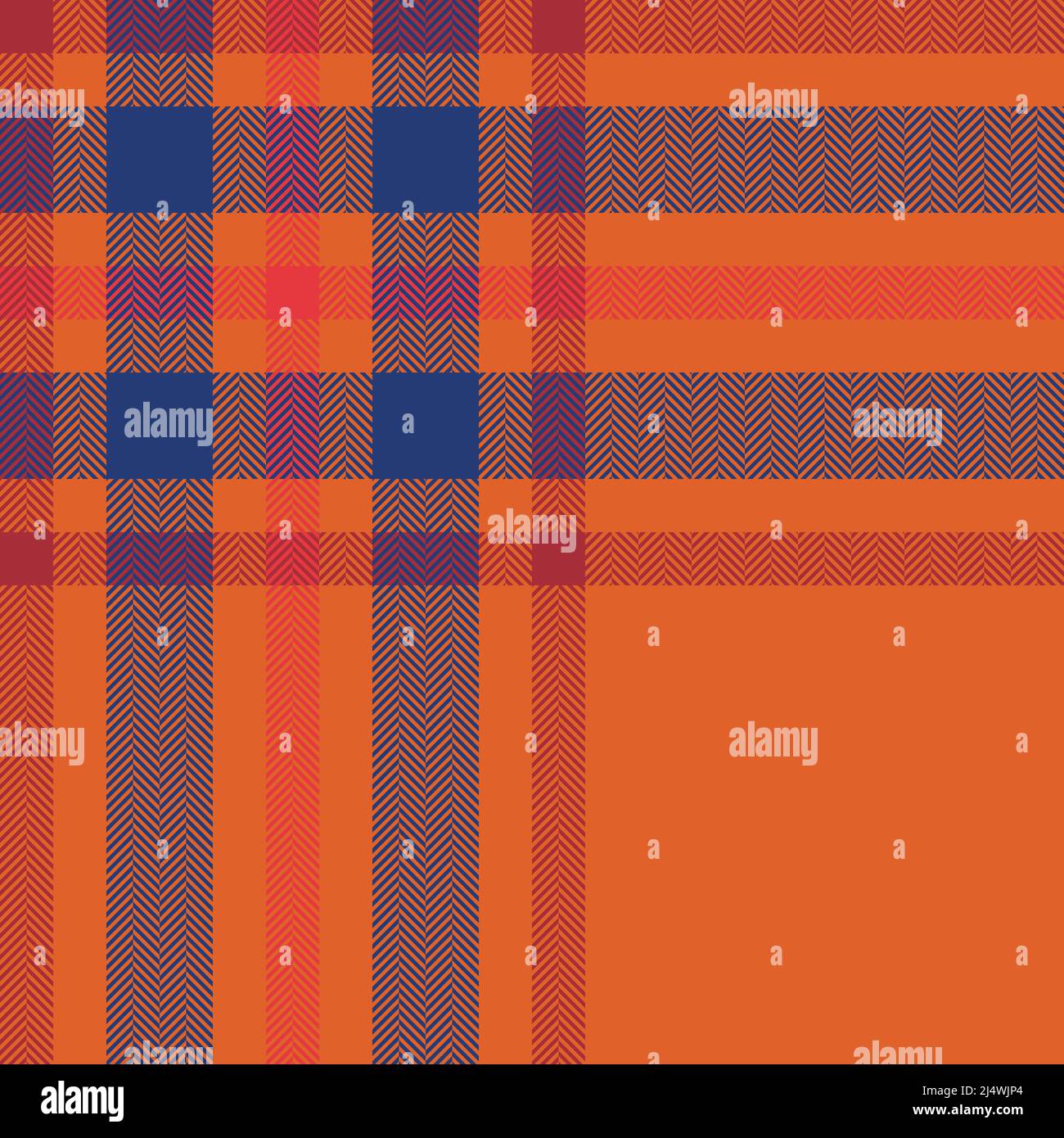 Plaid check pattern in orange and red colors. Seamless fabric texture ...
