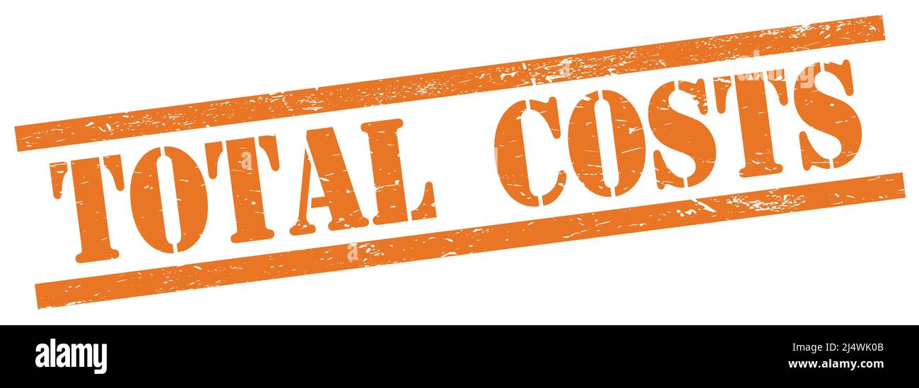TOTAL COSTS text on orange grungy rectangle vintage stamp Stock Photo ...