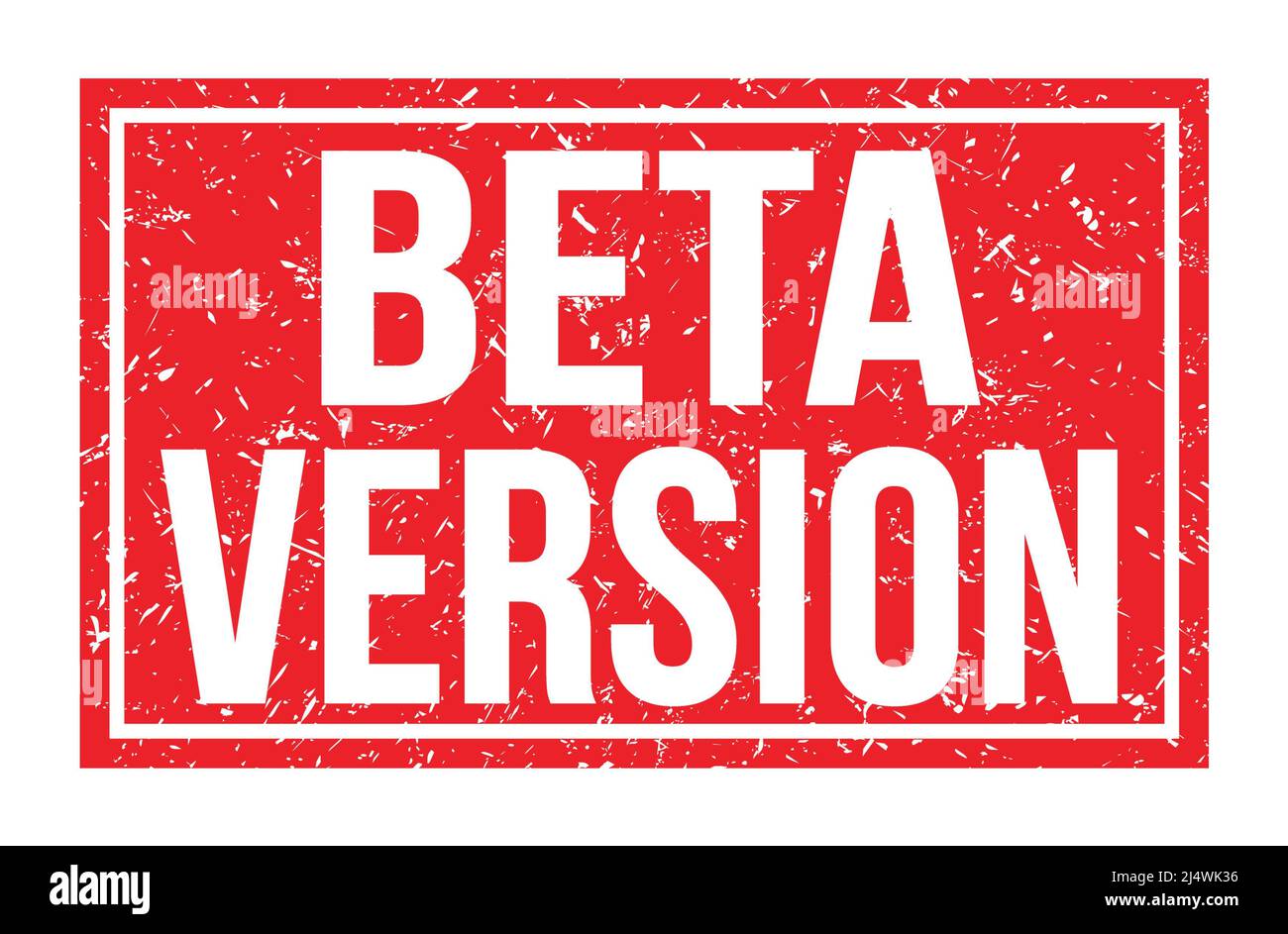 BETA VERSION, words written on red rectangle stamp sign Stock Photo - Alamy