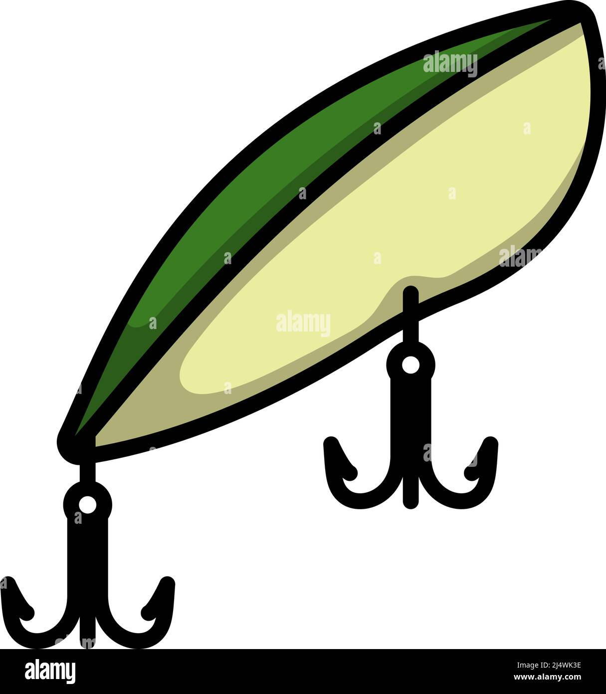 Icon Of Fishing Spoon. Editable Bold Outline With Color Fill Design ...