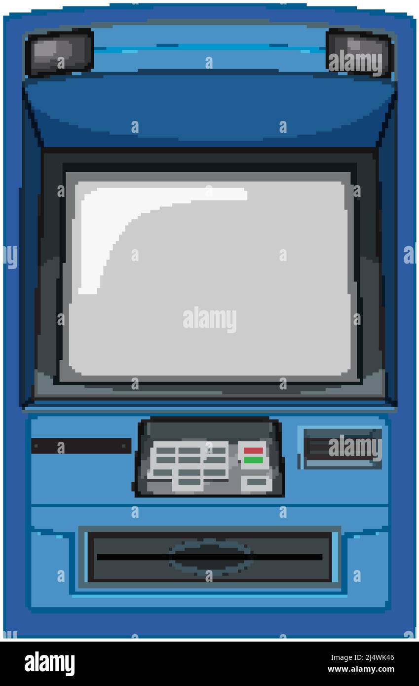 ATM machine isolated on white background illustration Stock Vector ...