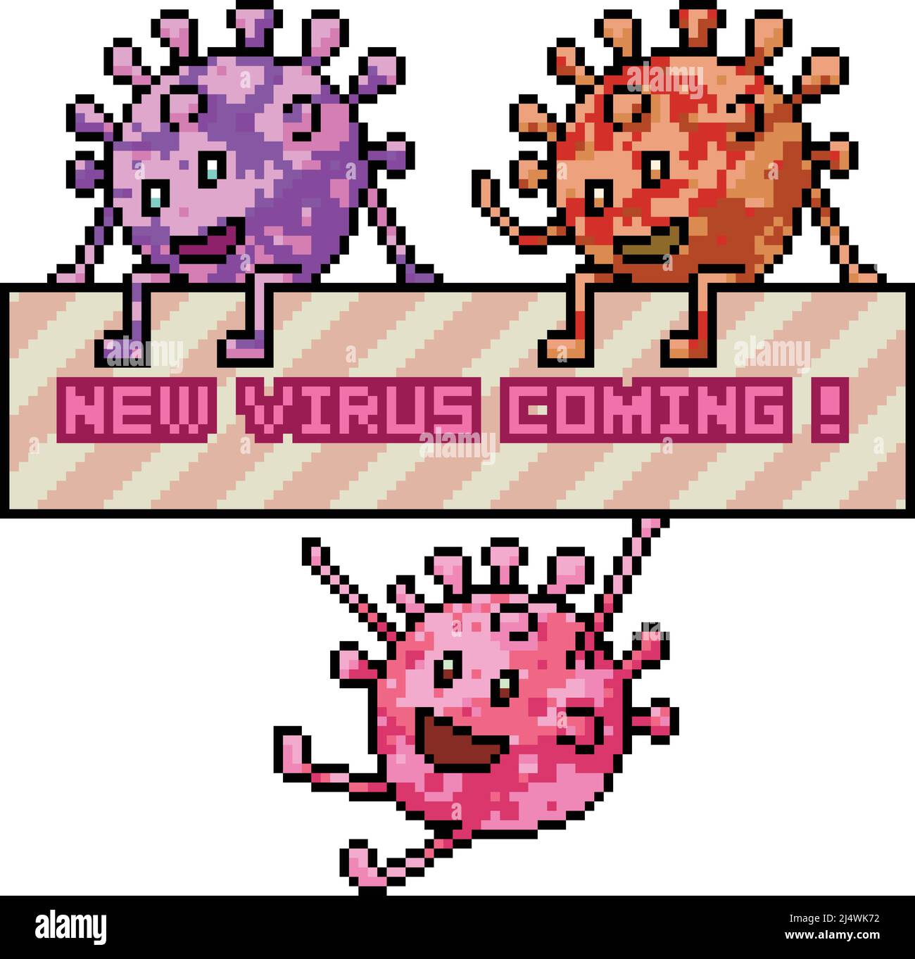 Virus pixel Stock Vector Images - Alamy