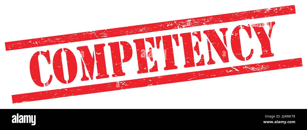 COMPETENCY text on red grungy rectangle vintage stamp Stock Photo - Alamy