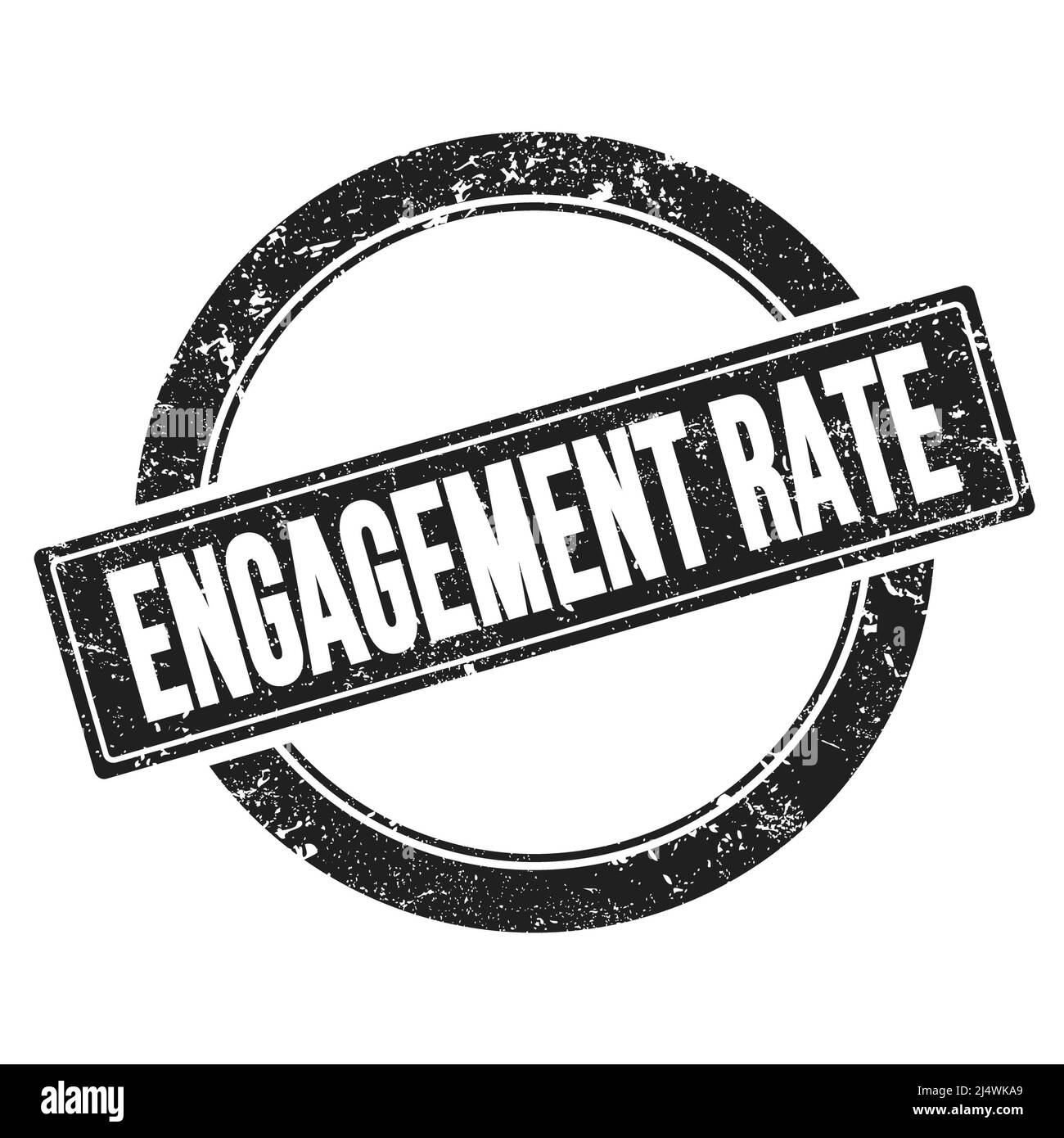 ENGAGEMENT RATE text on black round vintage stamp Stock Photo - Alamy