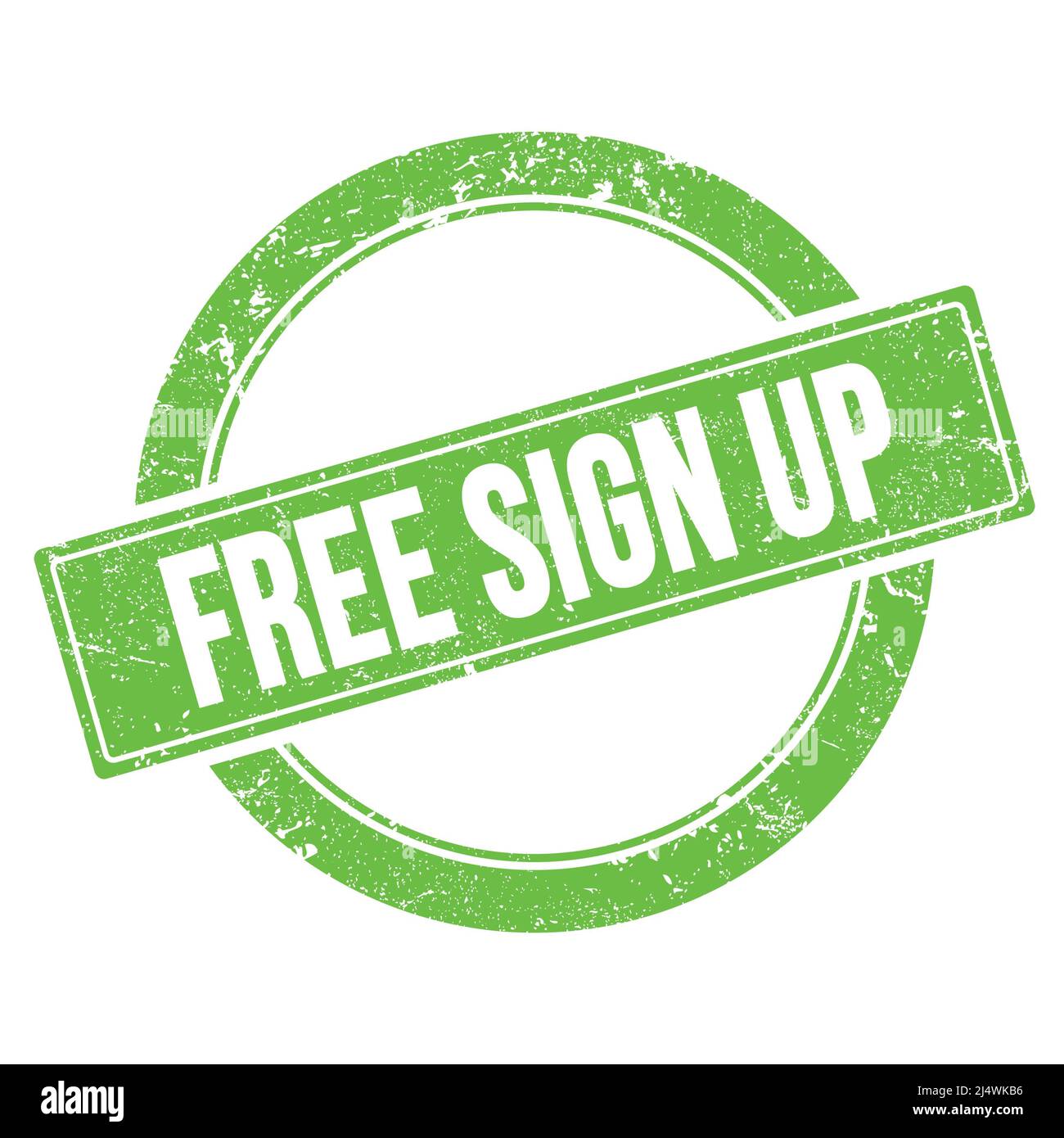 FREE SIGN UP, words written on green stamp sign Stock Photo - Alamy