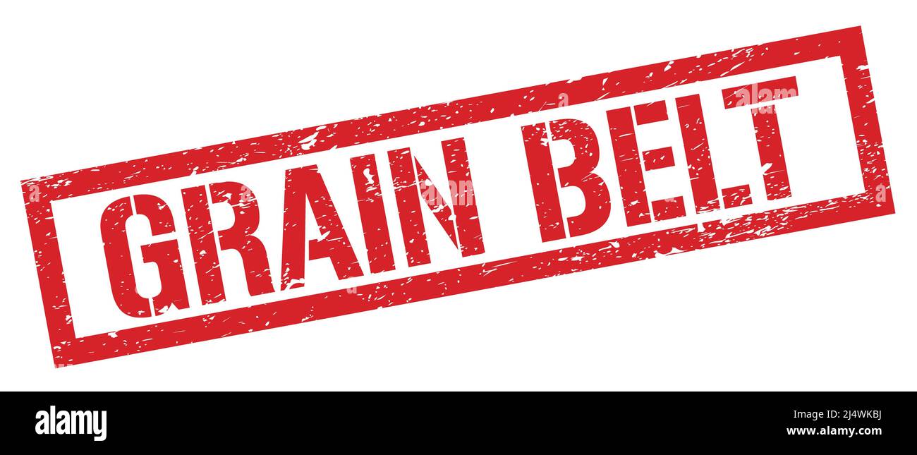 GRAIN BELT red grungy rectangle stamp sign Stock Photo - Alamy