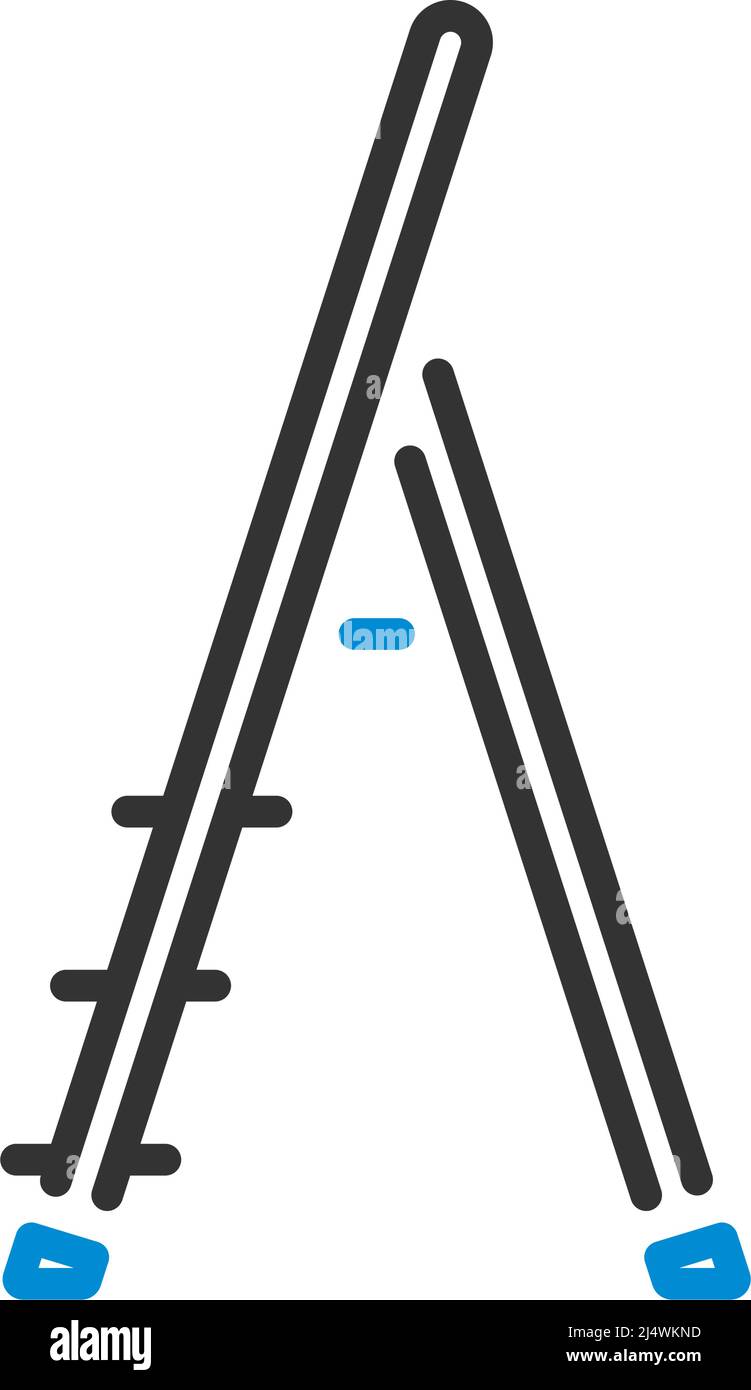 Construction Ladder Icon. Bold outline design with editable stroke ...