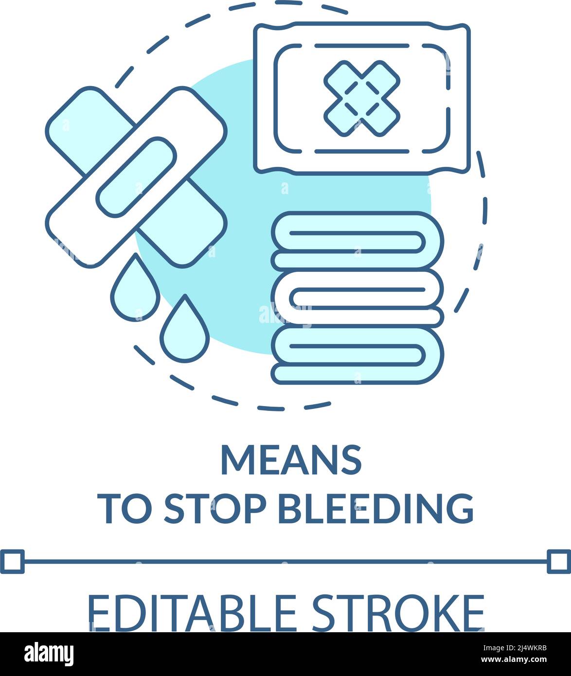 Means to stop bleeding turquoise concept icon Stock Vector Image & Art ...
