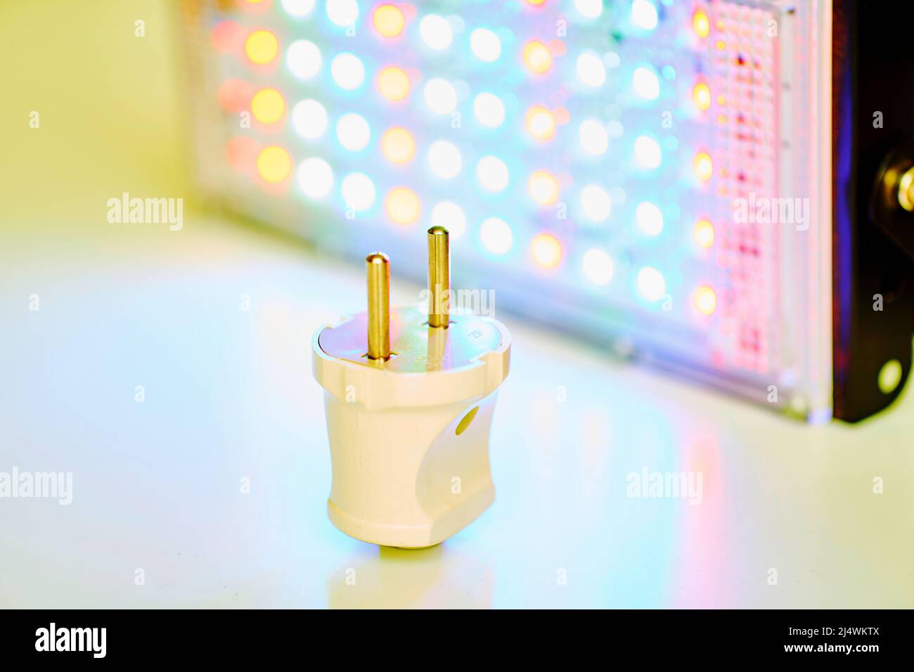 Plug and electrical wire with flashlight. electrical connection Stock ...