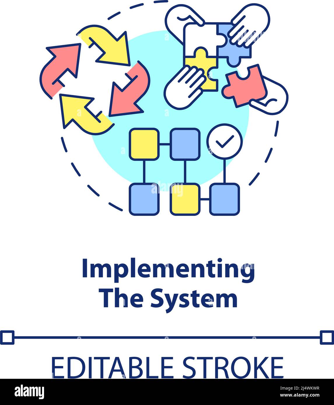 Implementing system concept icon Stock Vector Image & Art - Alamy