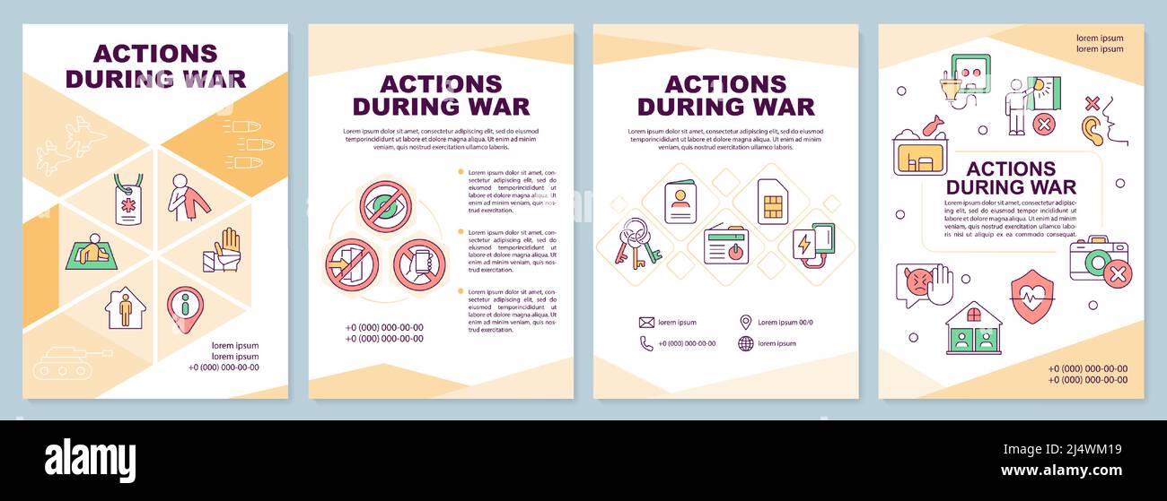 Action during war orange brochure template Stock Vector Image & Art - Alamy