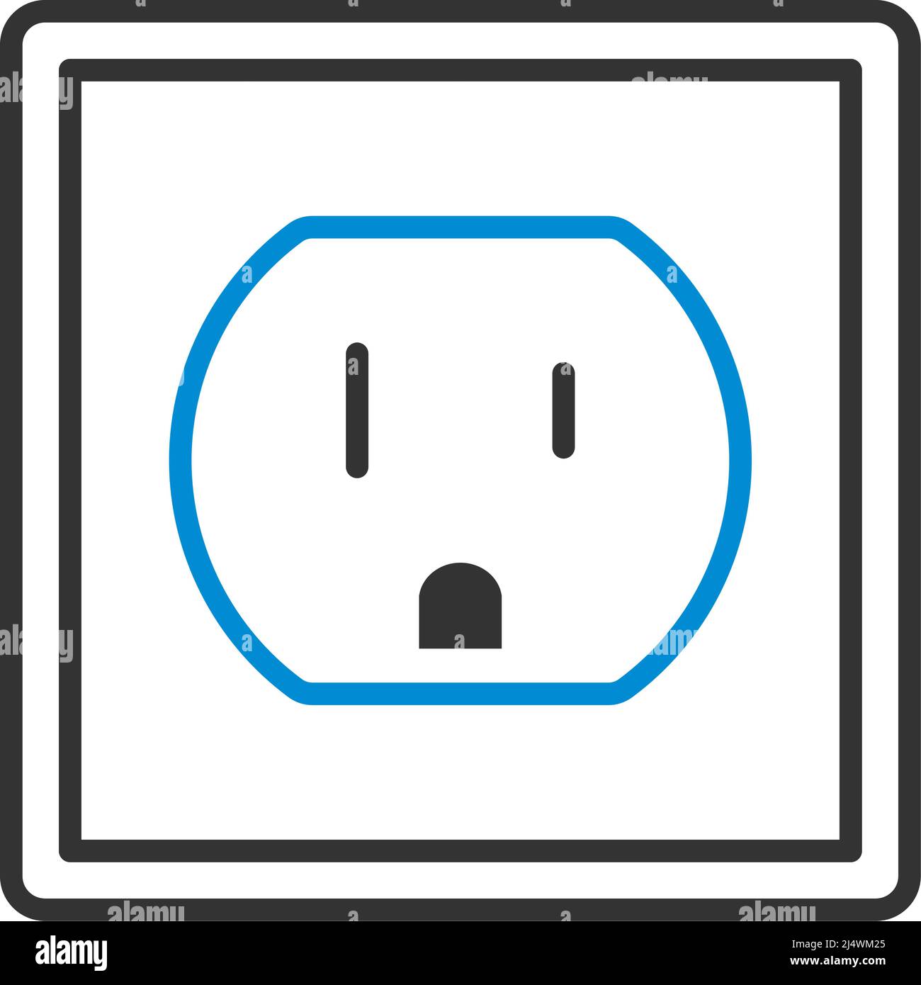 Electric Outlet Icon. Bold outline design with editable stroke width ...