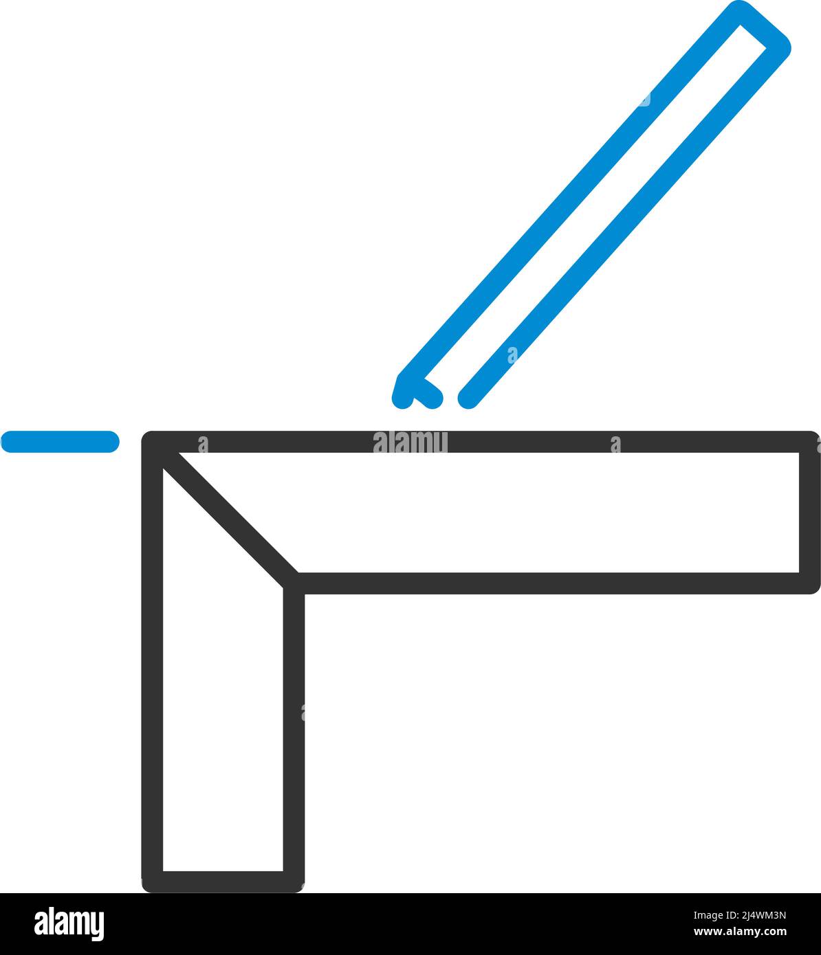 Pencil Line With Scale Icon. Bold outline design with editable stroke ...