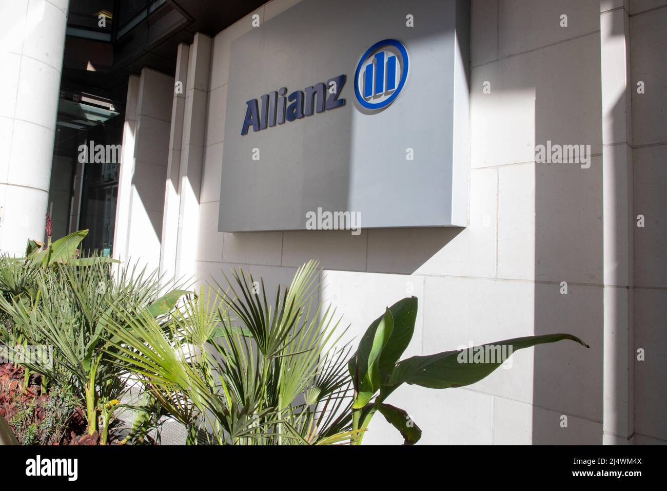 Allianz Insurance London office exterior showing signage, Gracechurch ...