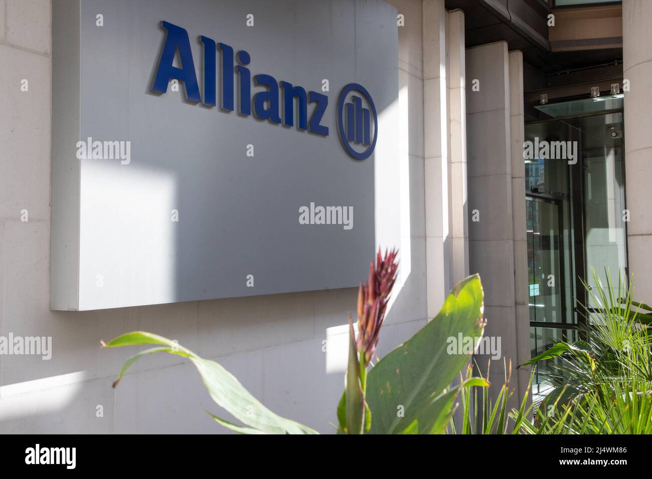 Allianz Insurance London office exterior showing signage, Gracechurch ...