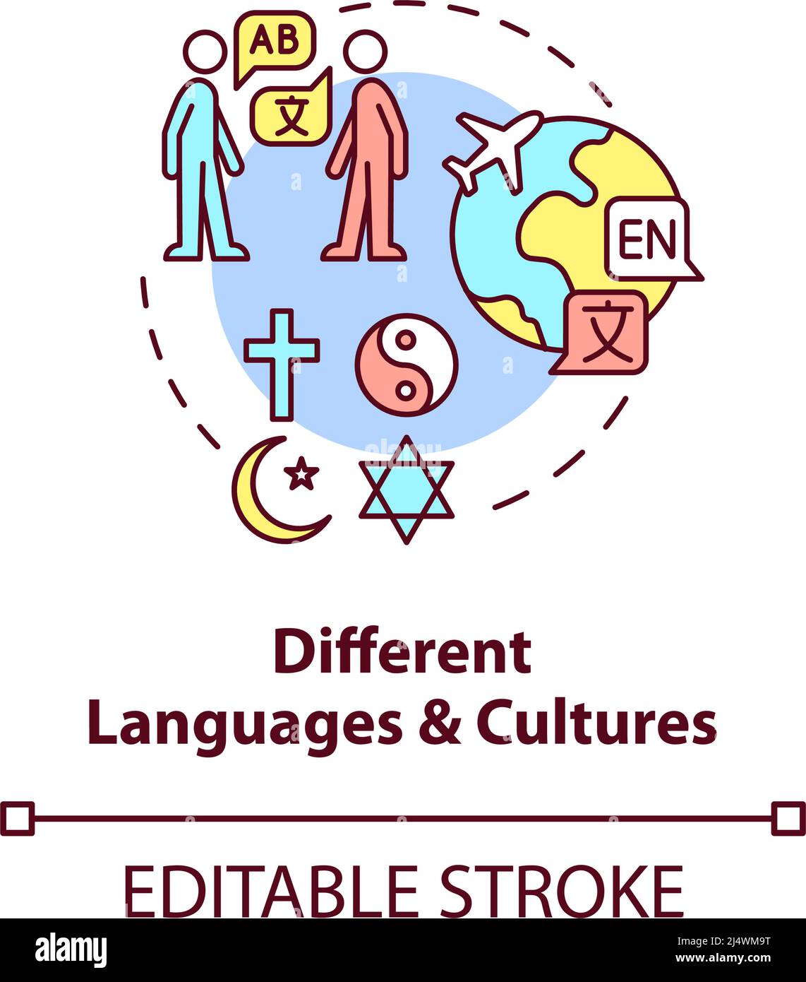 Different languages and cultures concept icon Stock Vector Image & Art ...