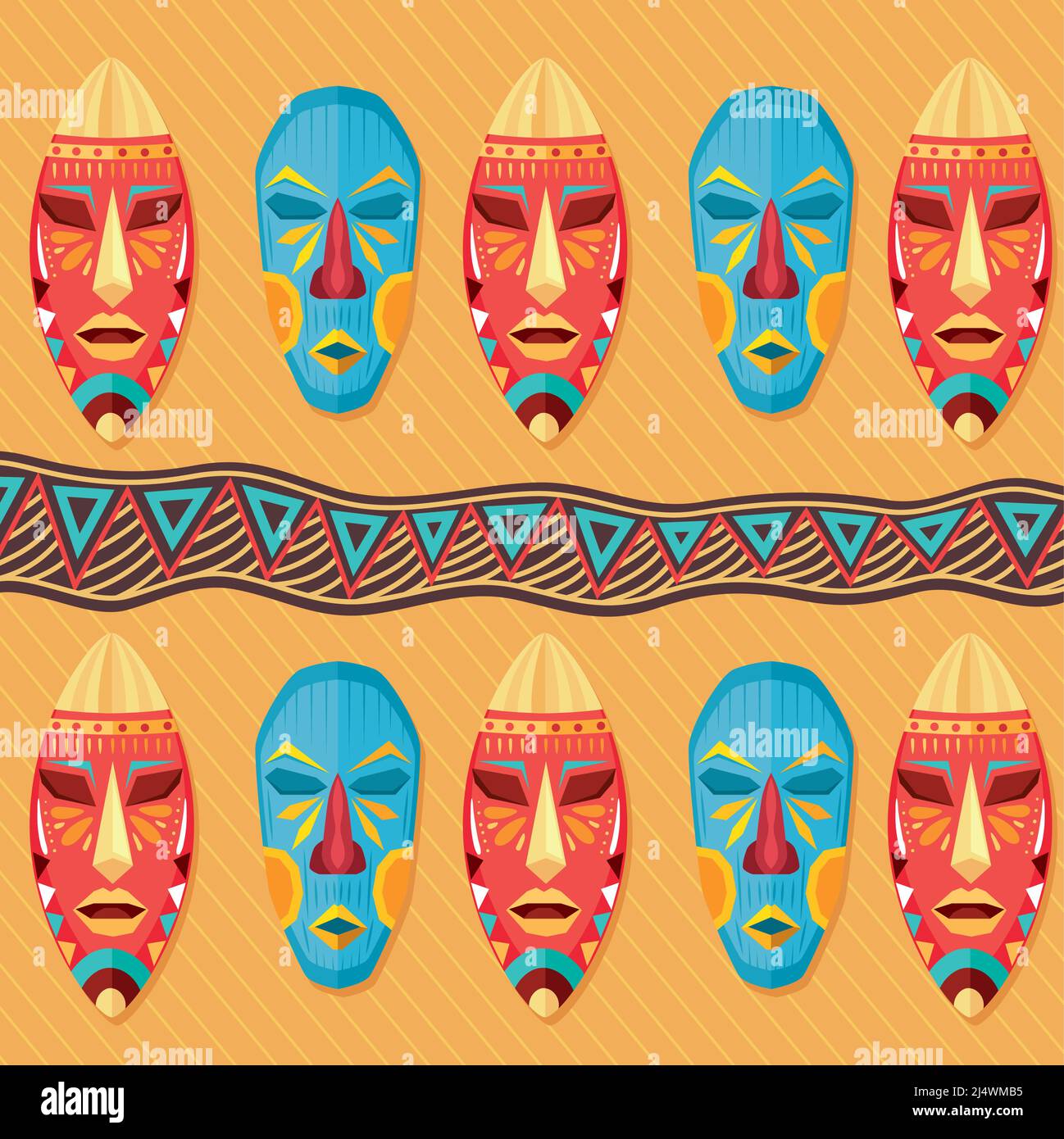 african masks pattern Stock Vector Image & Art - Alamy