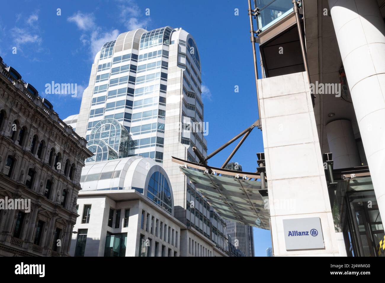 Allianz Insurance London office exterior showing signage, Gracechurch ...