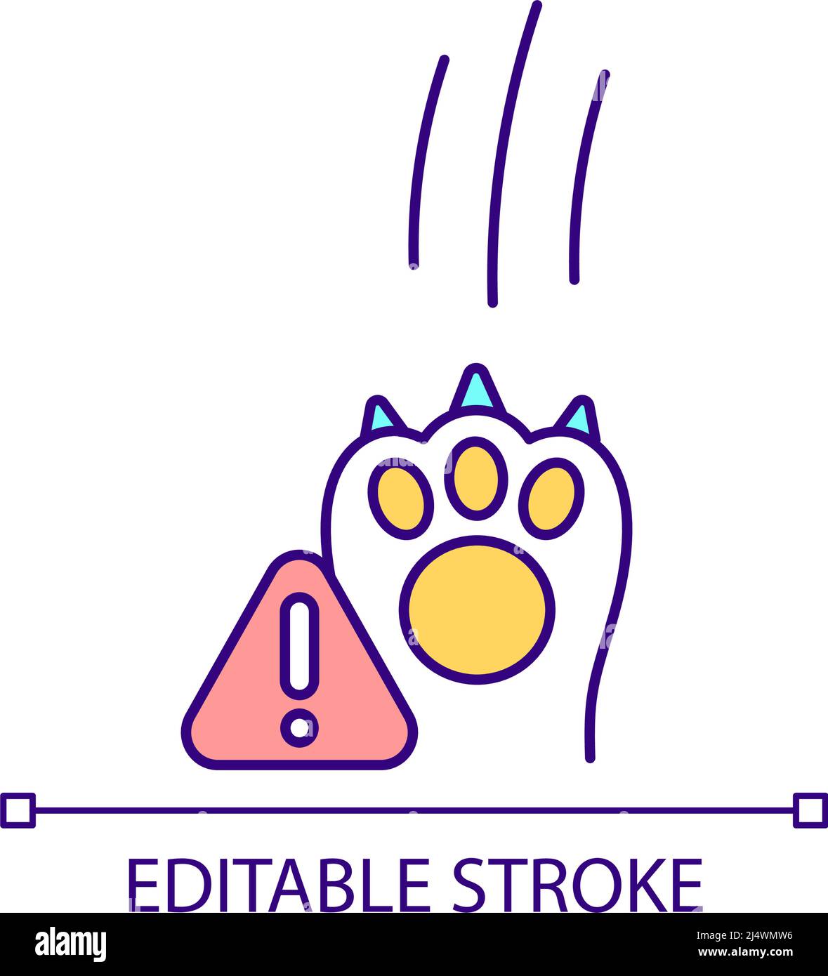 Sharp cat claws warning RGB color icon Stock Vector Image & Art - Alamy