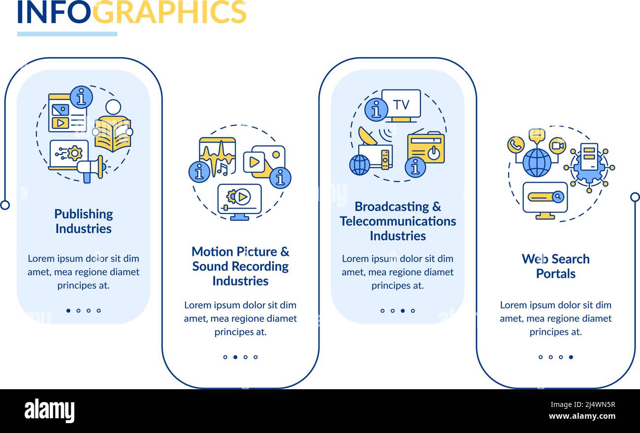 Information industry segments rectangle infographic template Stock ...