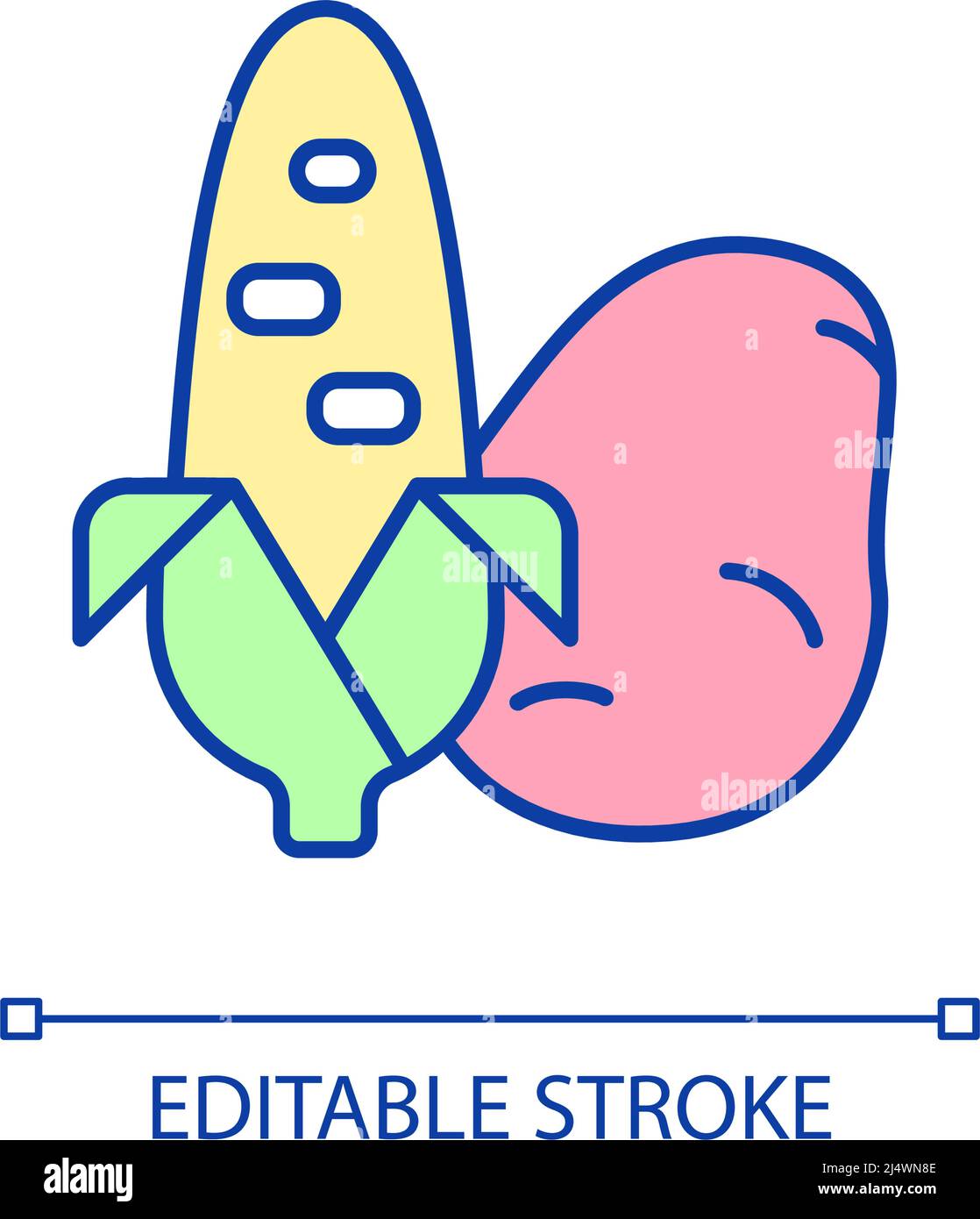 Starchy vegetables RGB color icon Stock Vector Image & Art - Alamy