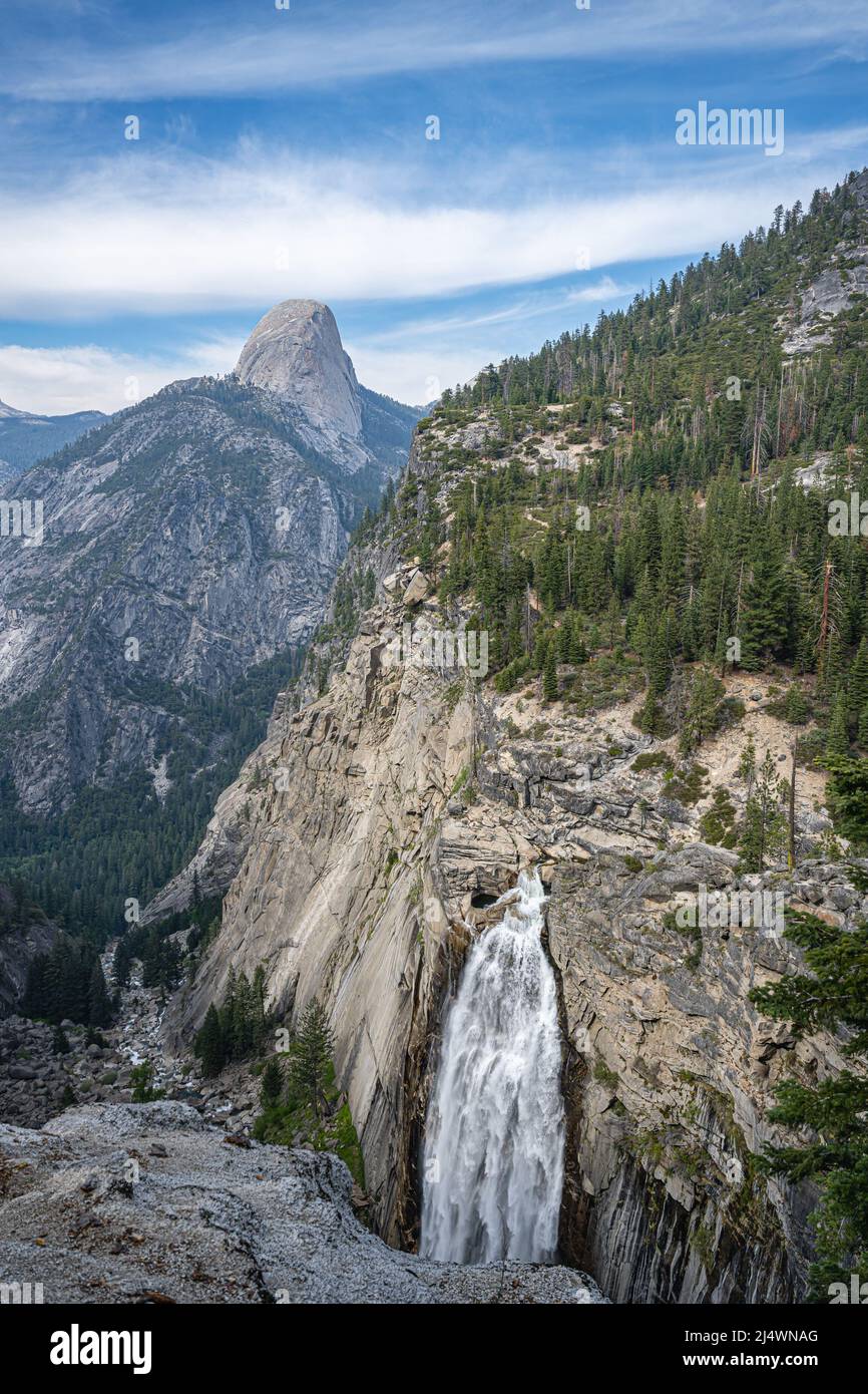 Illilouette Falls and Half Dome, on the Panorama Trail, in Yosemite ...