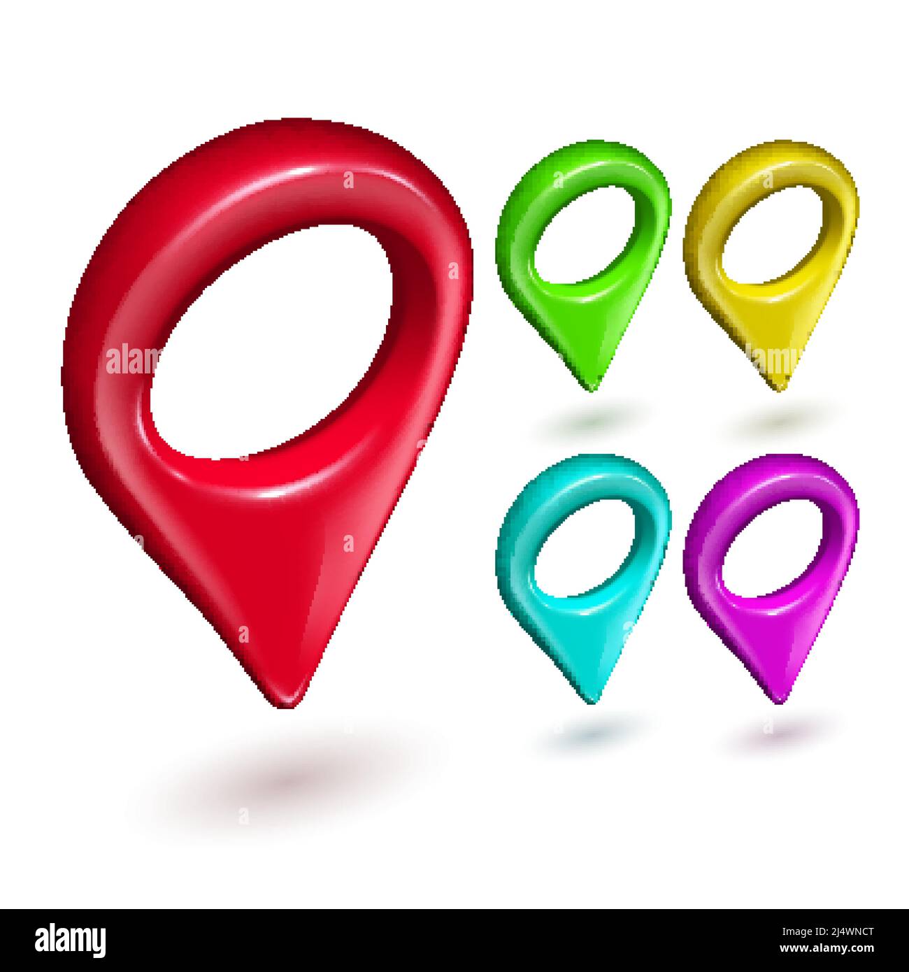 Gps Pointer Multicolor Navigate Locate Set Vector Stock Vector Image ...