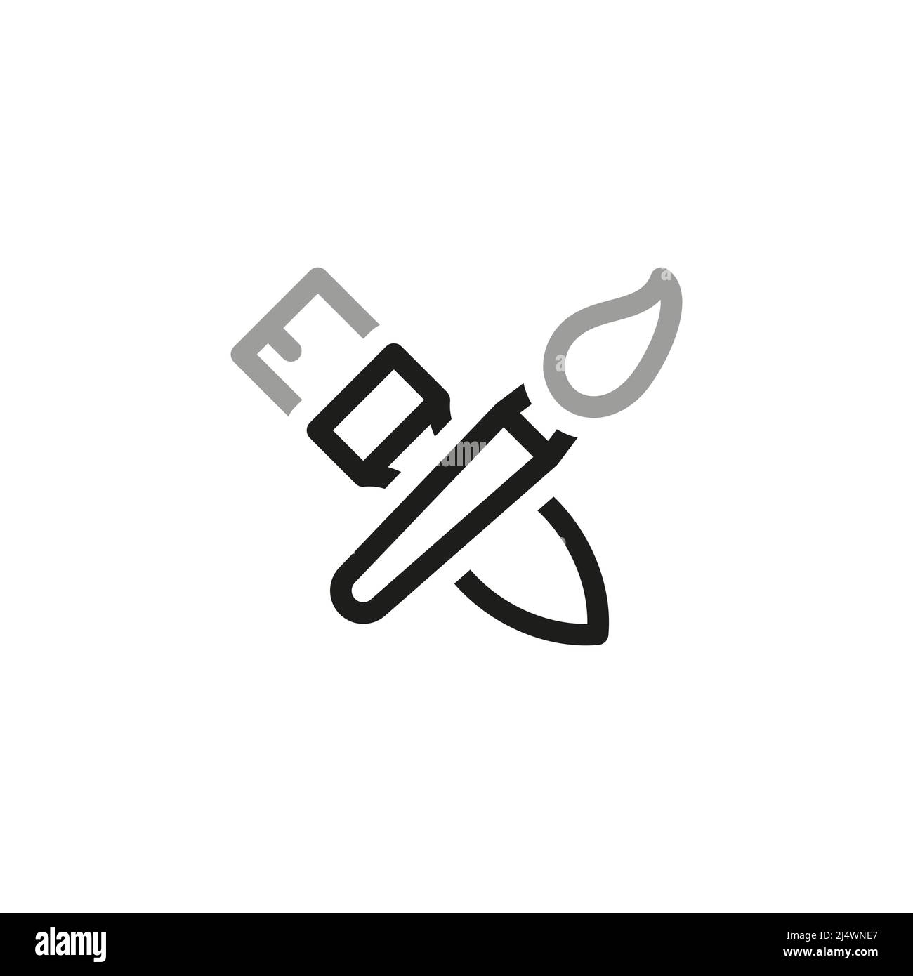 Simple Brushes and Painting Related Vector Line Icons. Brushes set ...