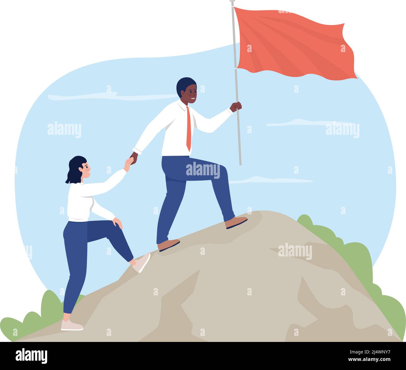 Cultural diversity in corporate leadership 2D vector isolated ...