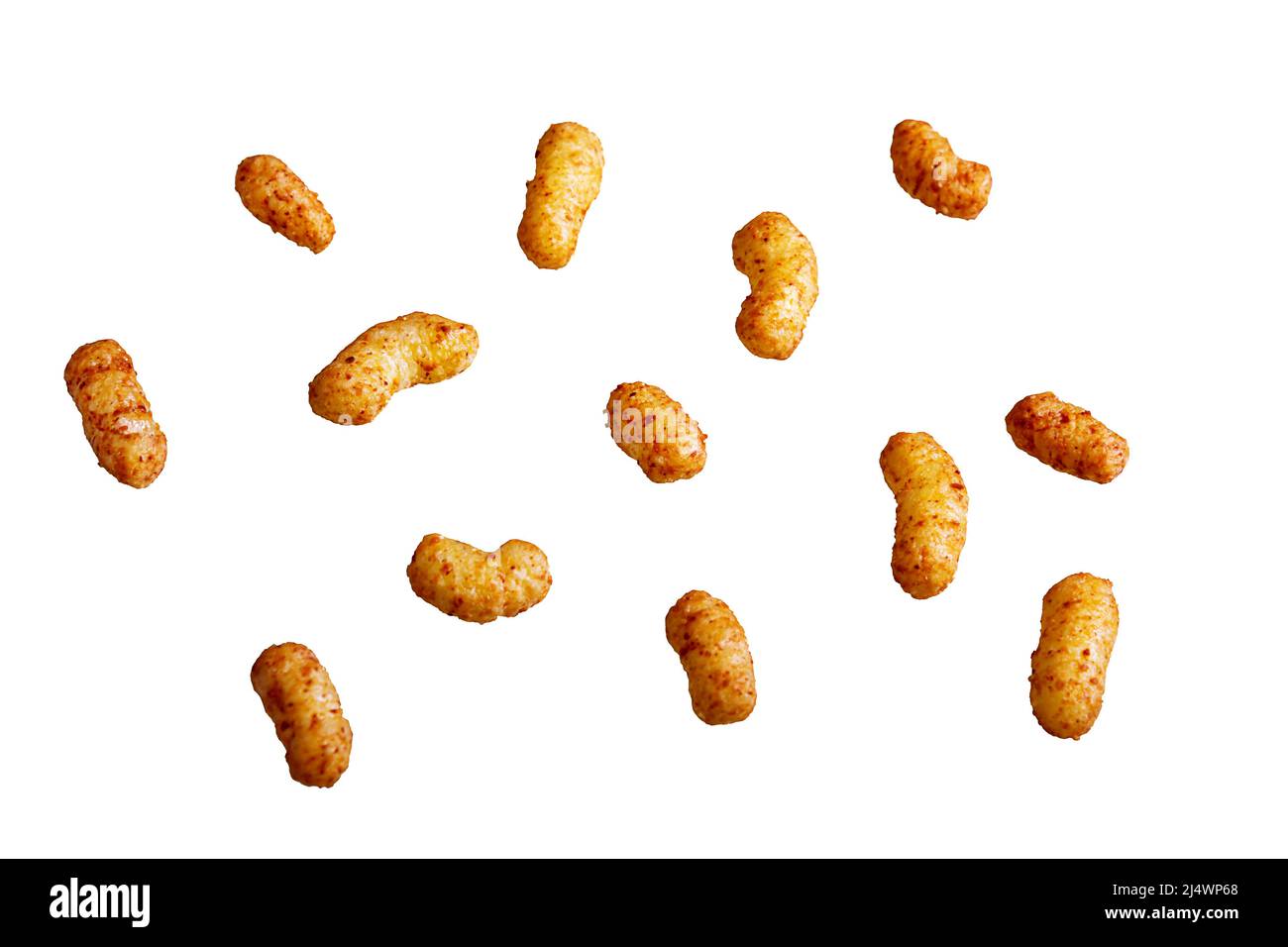 Puffed corn peanuts snacks isolated on white Stock Photo - Alamy