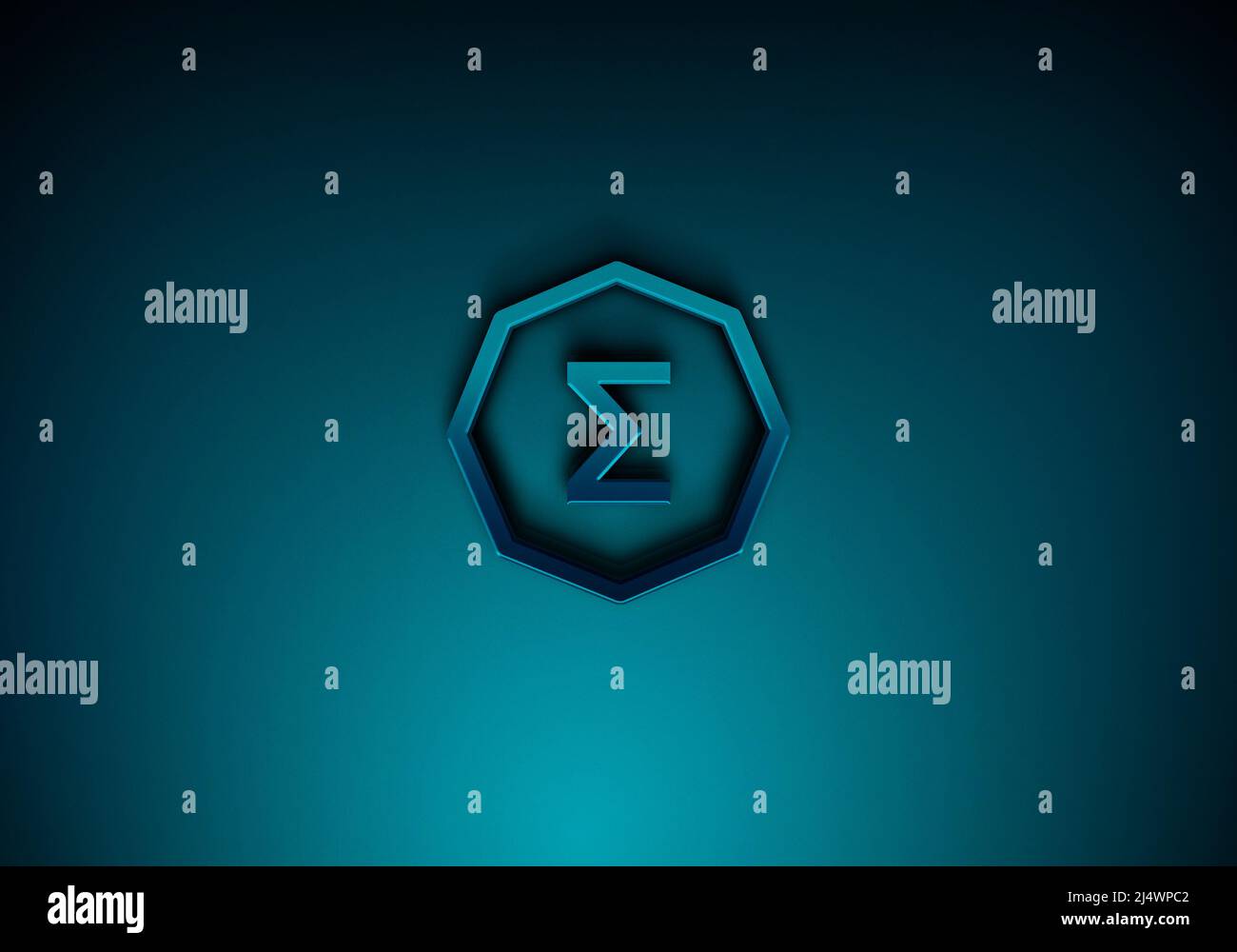 3D rendering cryptocurrency ergo coin on colorful background ...