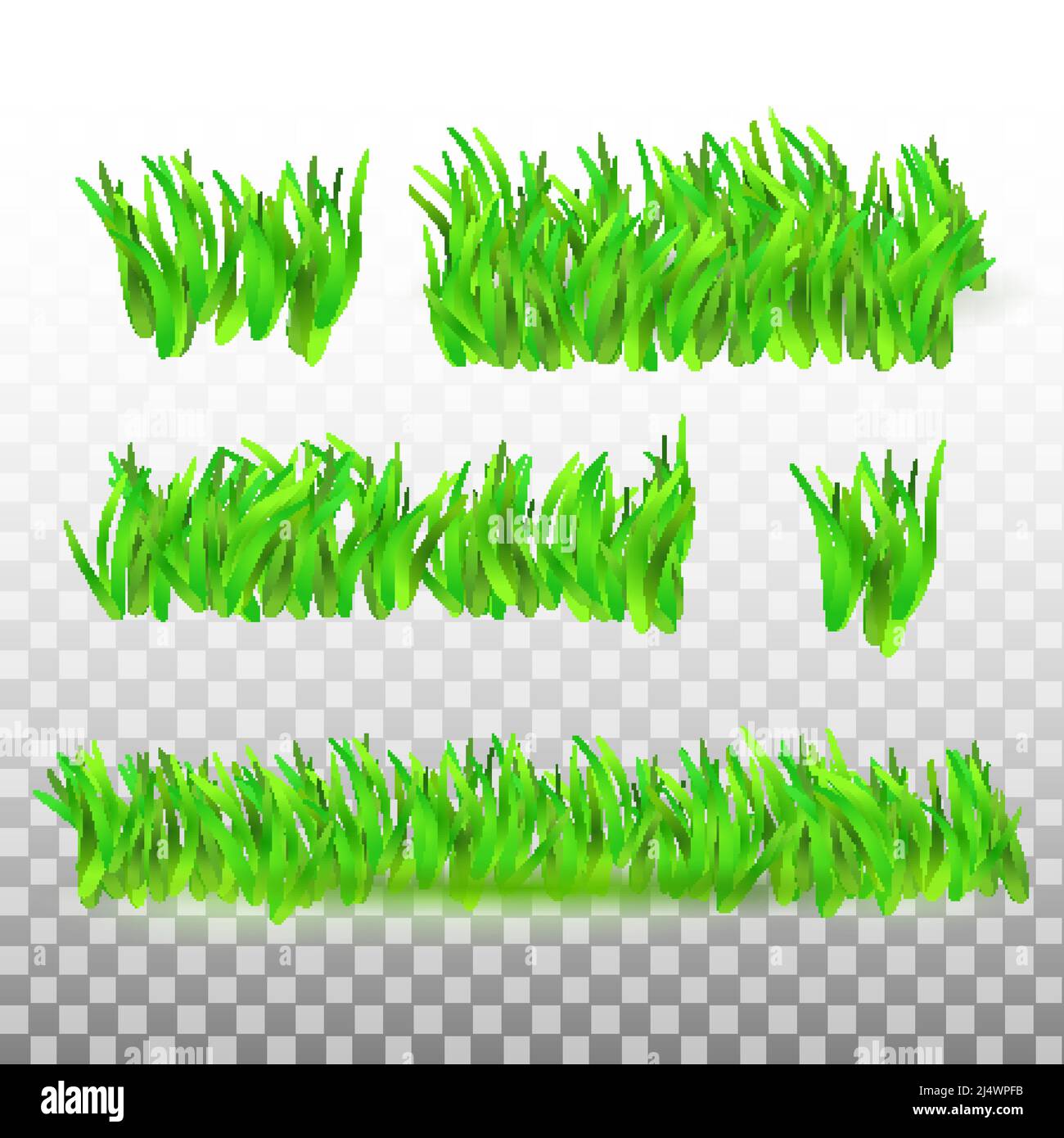 Lawn Green Grass Grow Rural Land Scape Set Vector Stock Vector Image ...