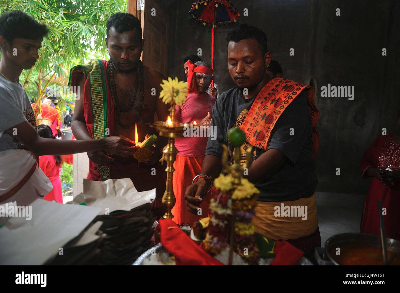 The ethnic Hindu Tamil devotees are prepared for the Chitirai Purnami ...