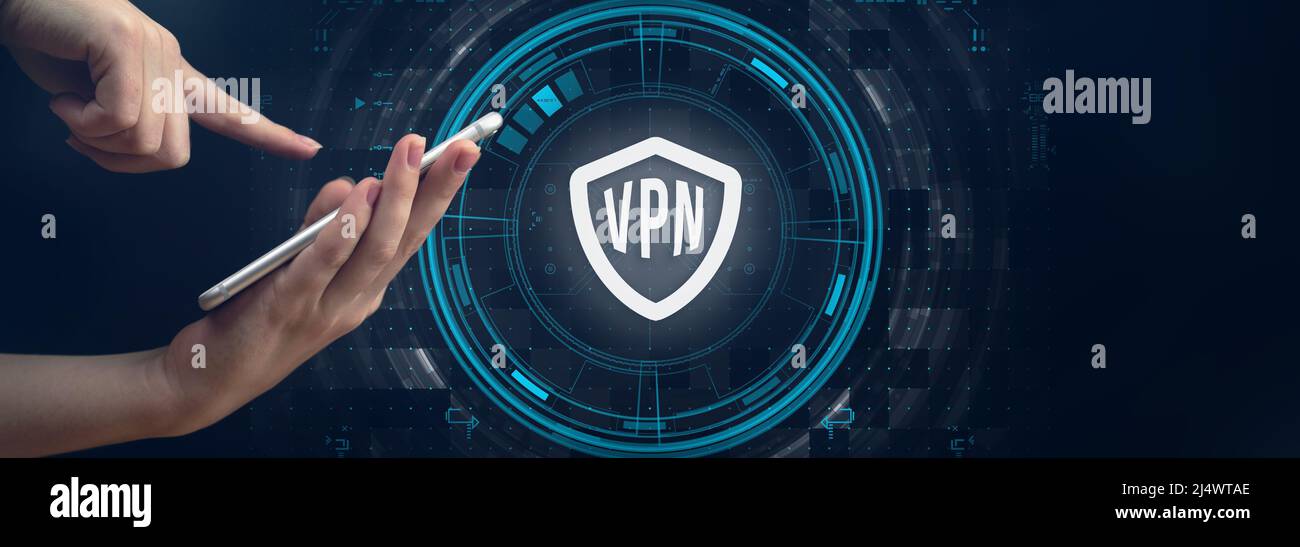 VPN Virtual Private Network protocol, banner. Cyber security and ...