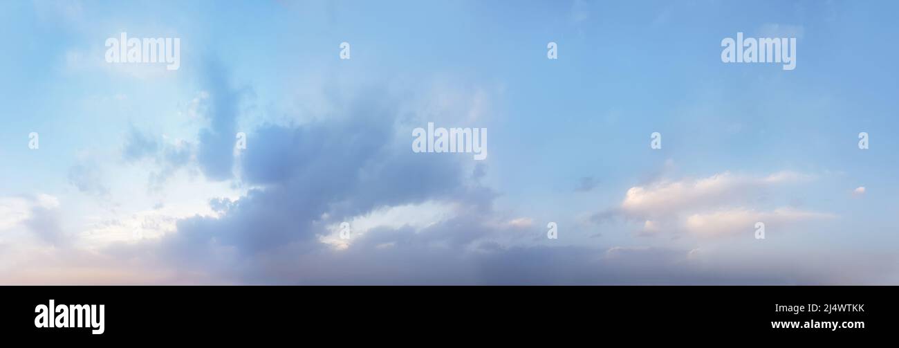 Azure pastel color sky with clouds, beautiful nature background Stock ...