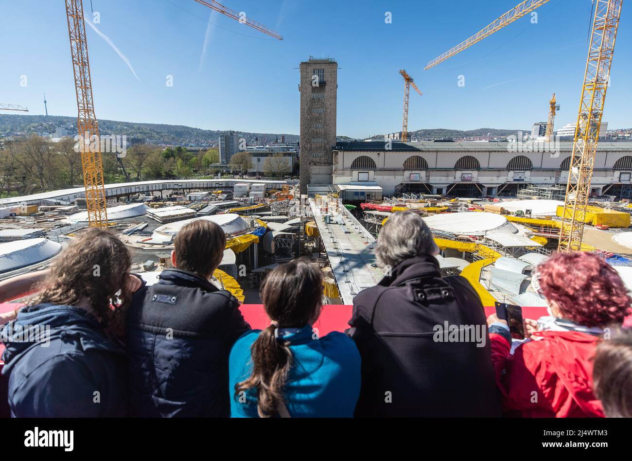 Stuttgart, Germany. 18th Apr, 2022. Visitors look around the ...
