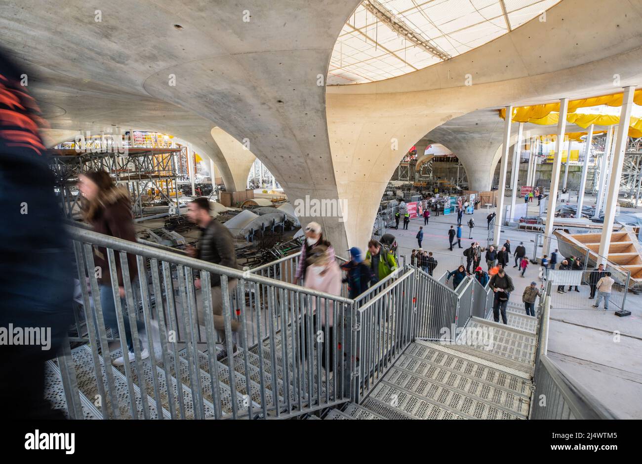 Stuttgart, Germany. 18th Apr, 2022. Visitors look around the ...