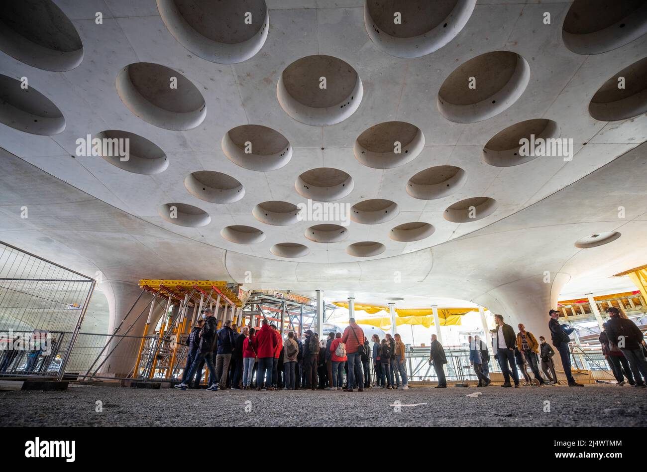 Stuttgart, Germany. 18th Apr, 2022. Visitors look around the ...