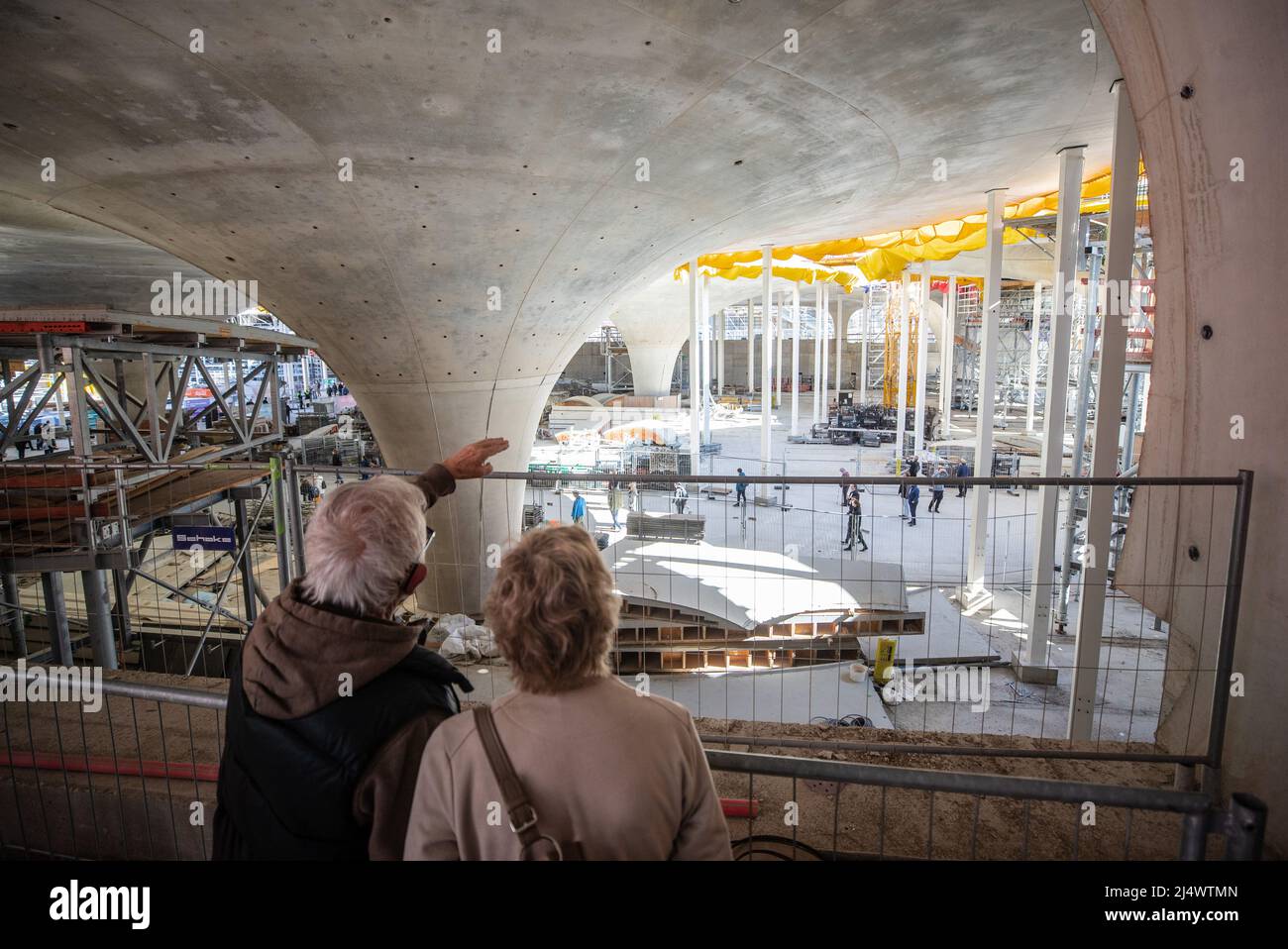 Stuttgart, Germany. 18th Apr, 2022. Visitors look around the ...
